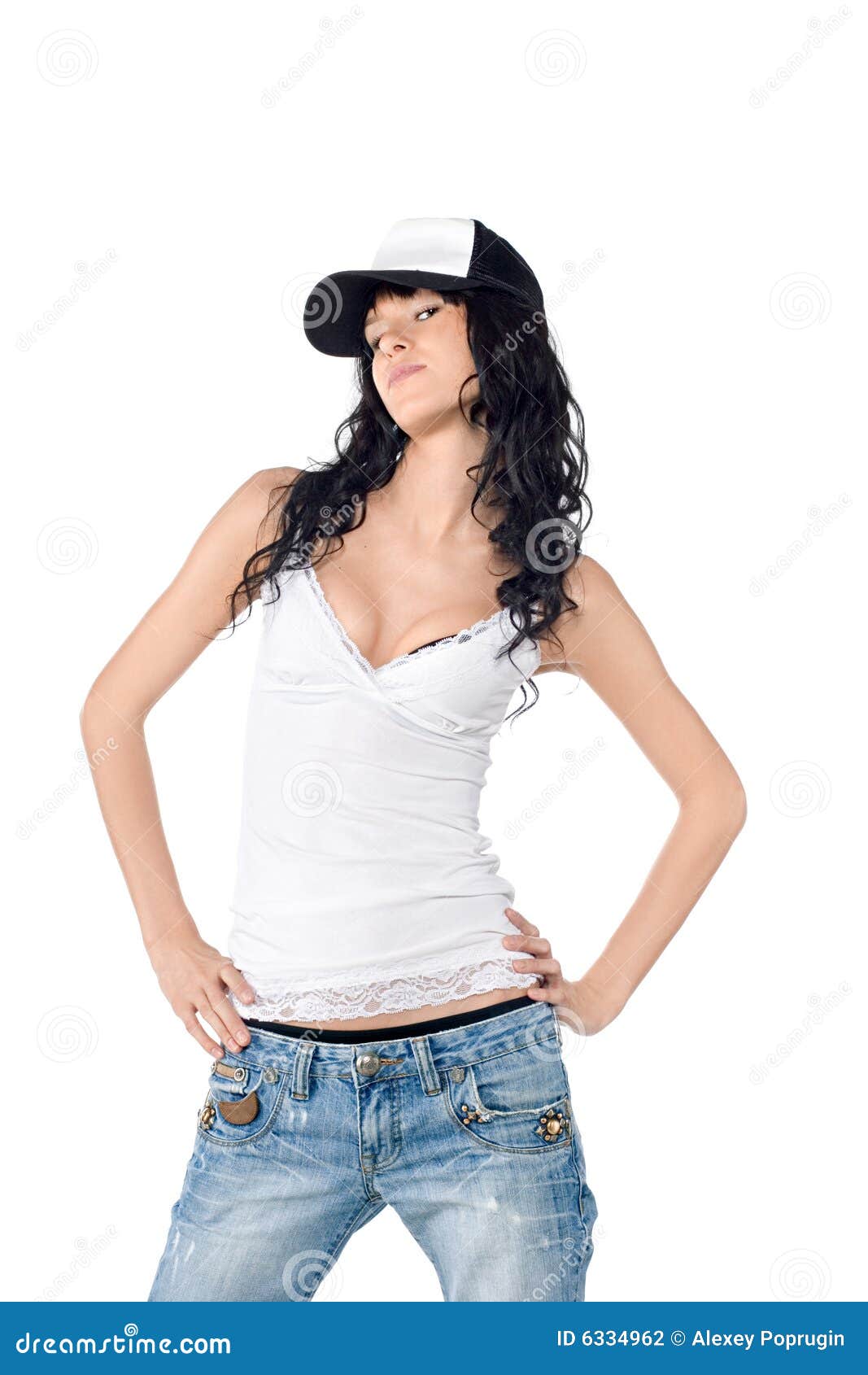 Woman in cap stock photo. Image of beauty, people, face - 6334962