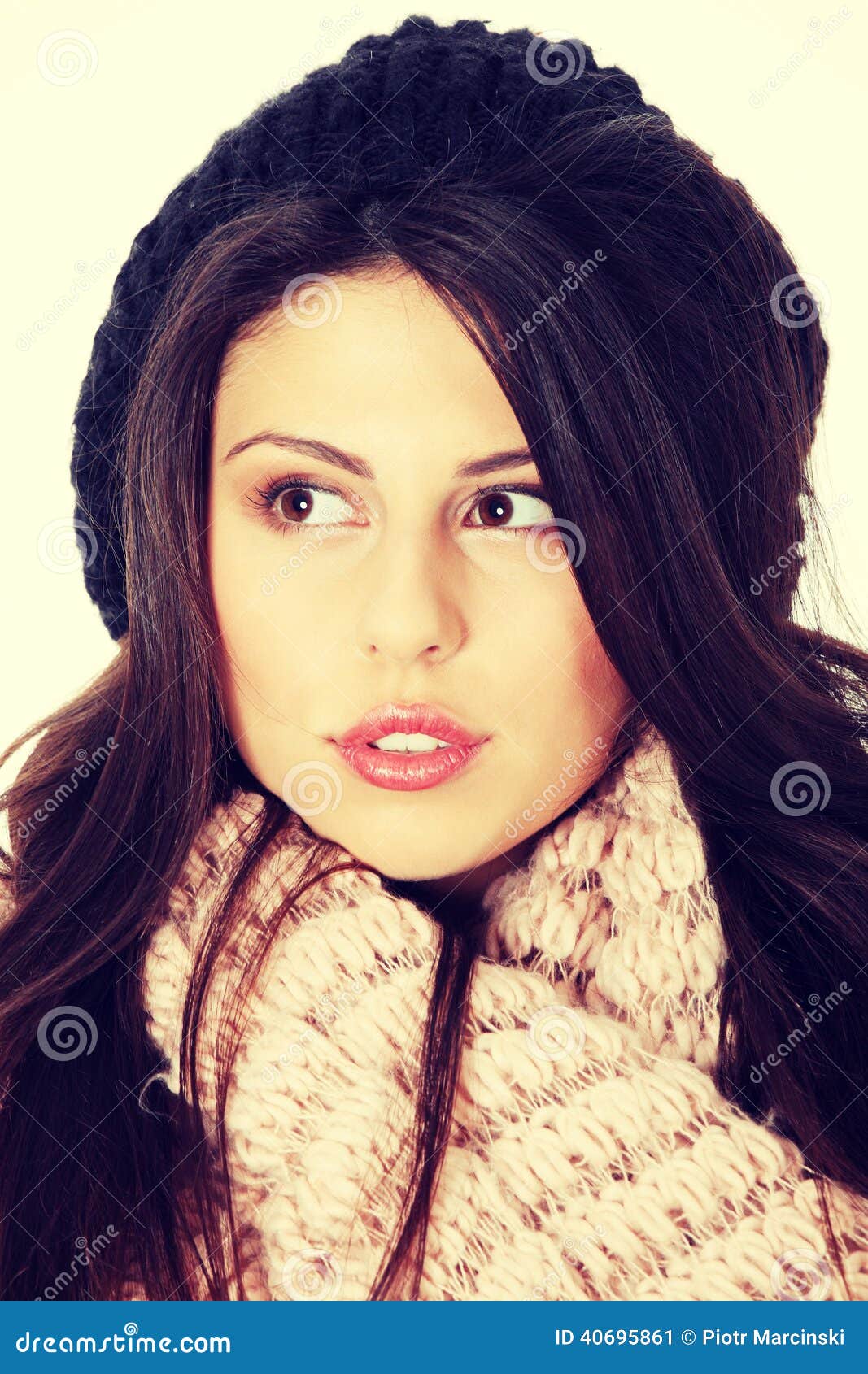 Woman with cap stock image. Image of face, bright, girl - 40695861