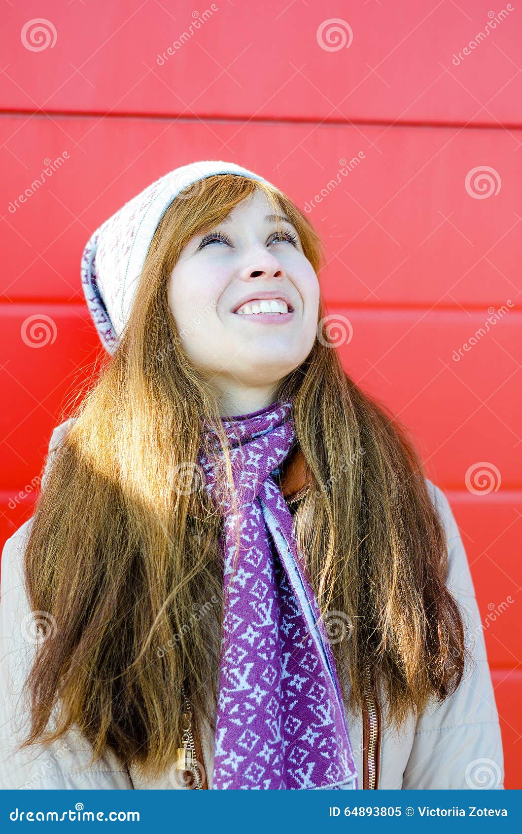 The Woman in a Cap and a Jacket Stock Image - Image of cheerful ...