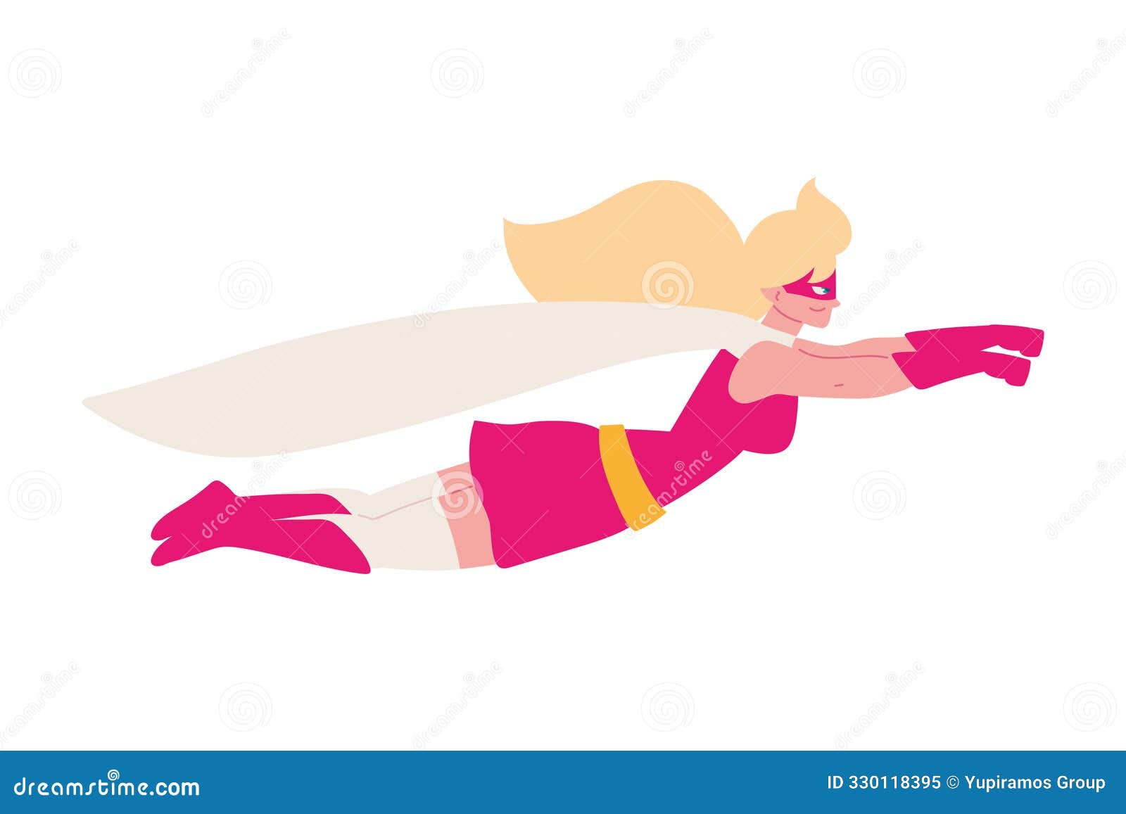 Woman Caped Super Hero Flying Stock Illustration - Illustration of ...