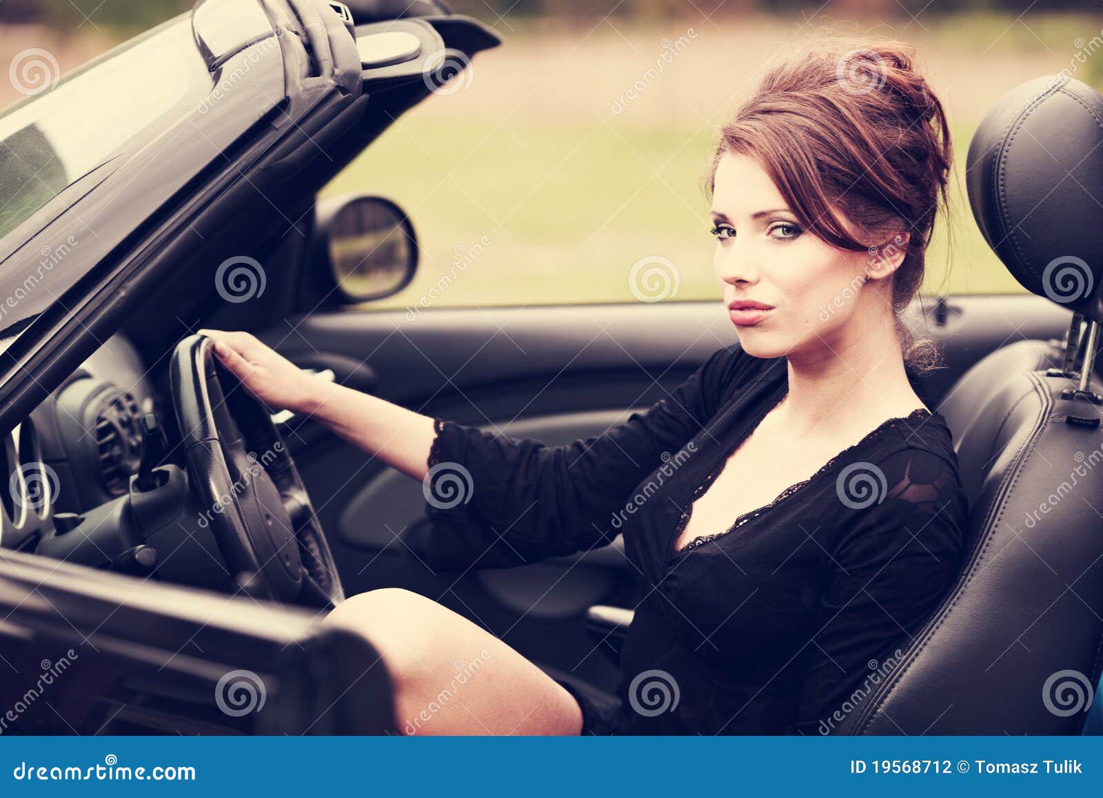 Woman in the car stock photo. Image of lady, adult, female - 19568712