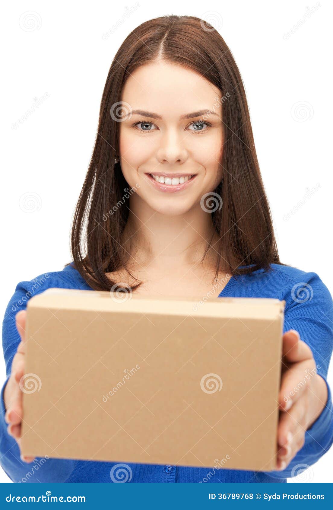 Woman with cardboard box stock photo. Image of gorgeous - 36789768