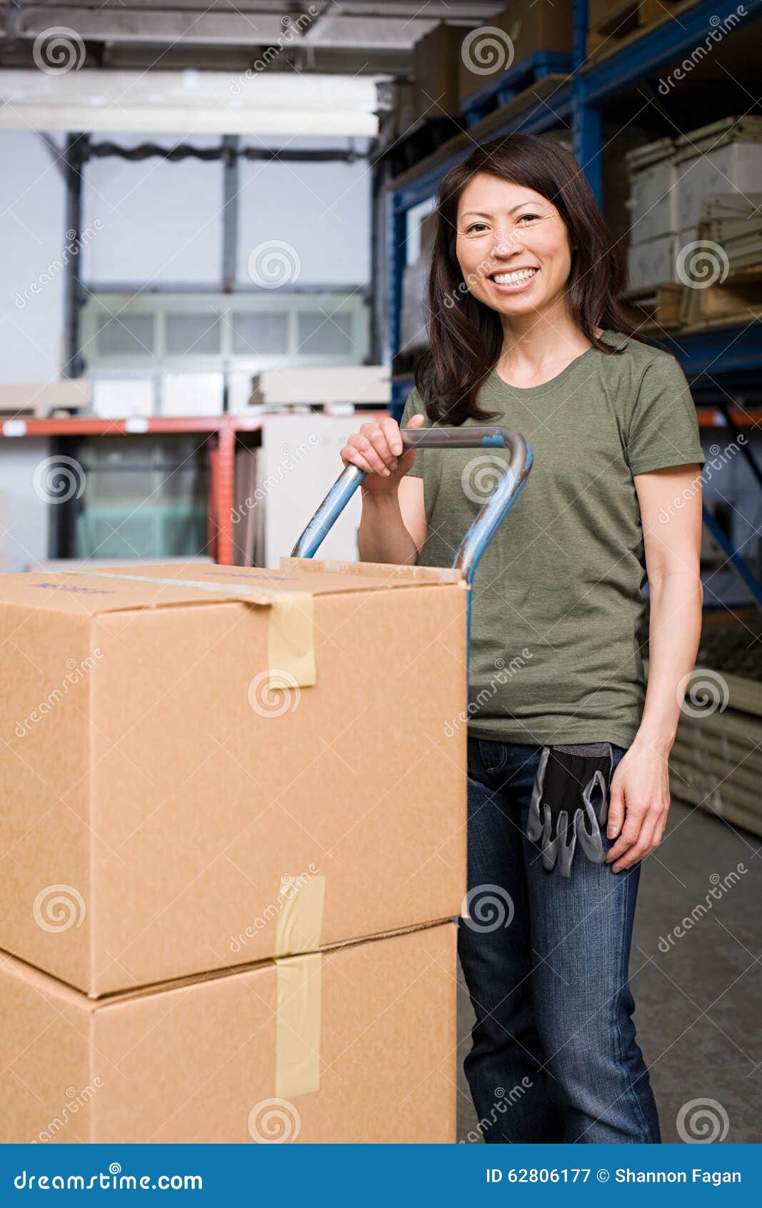Woman with cardboard boxes stock image. Image of chinese - 62806177