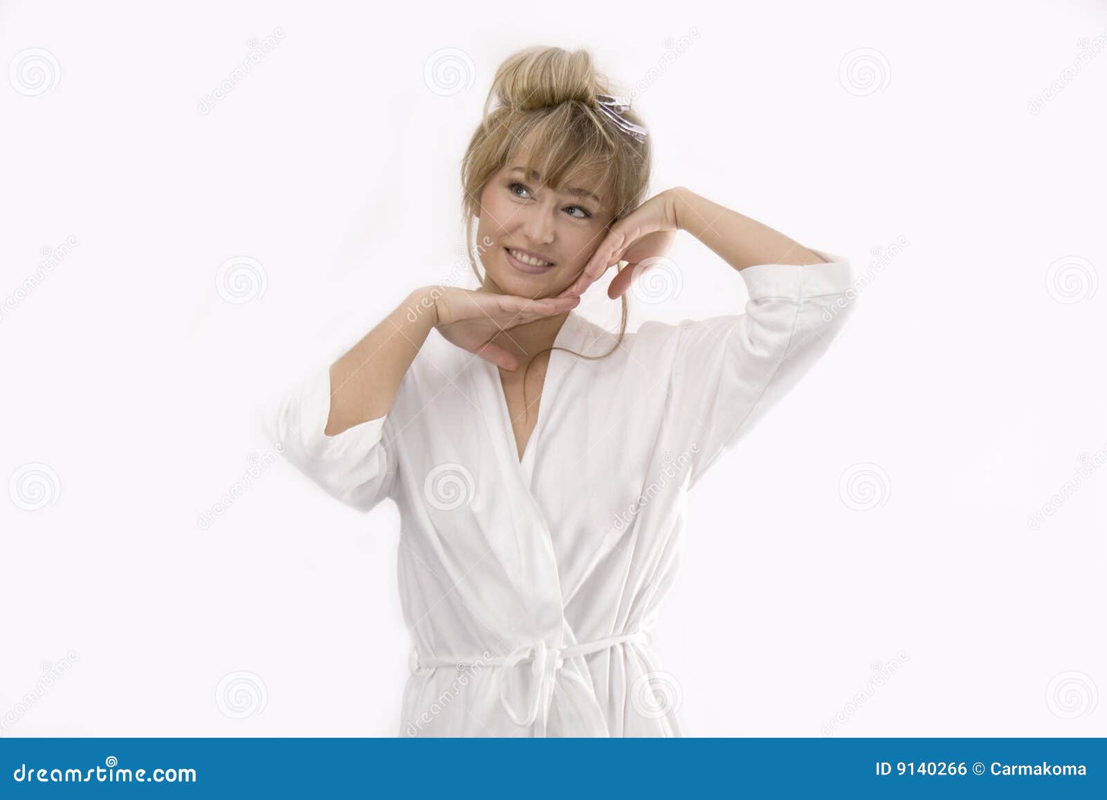 Woman with Caressing Gesture Stock Photo - Image of hygiene, gesture ...