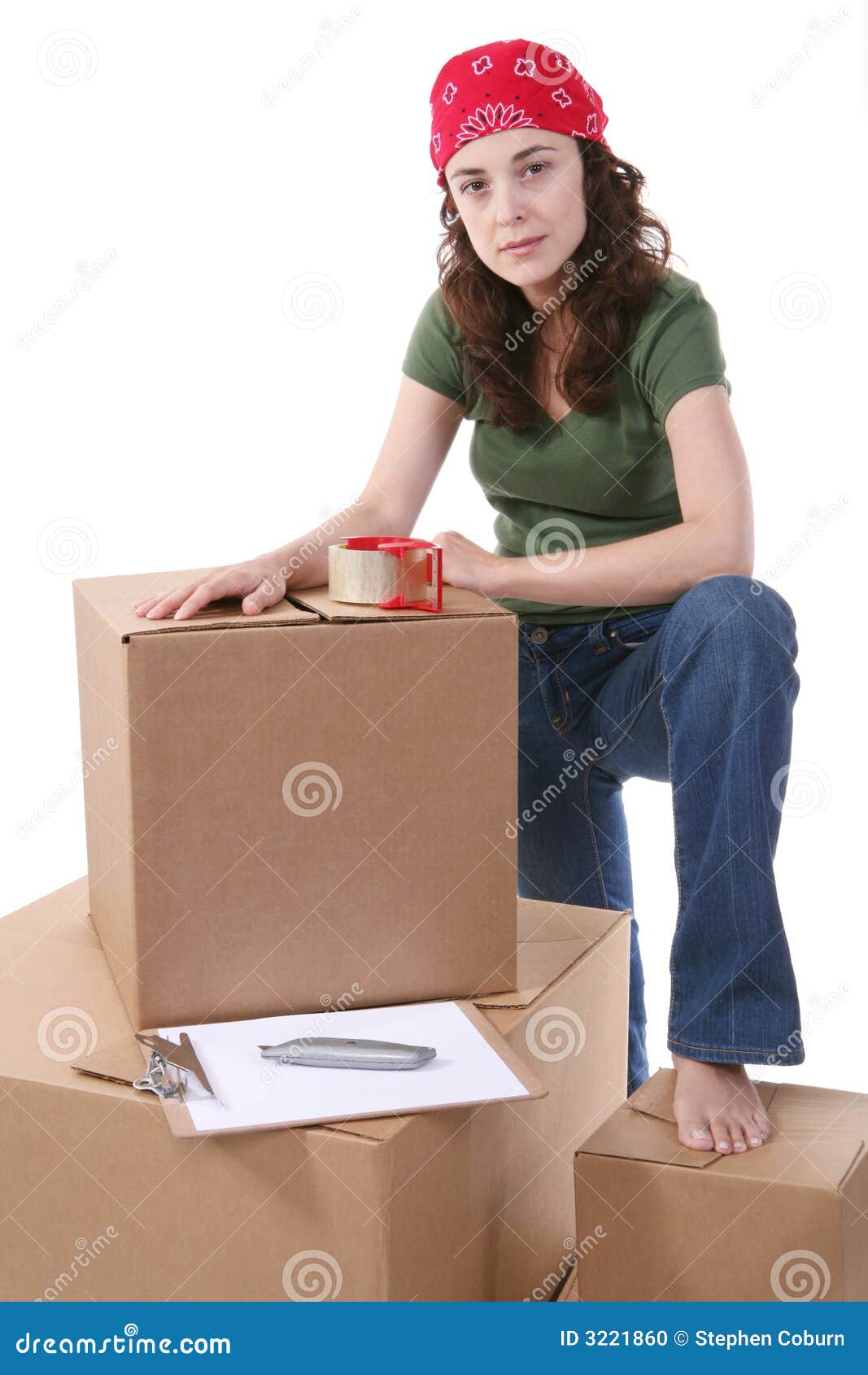 Woman and Cargo stock photo. Image of relocation, cute - 3221860