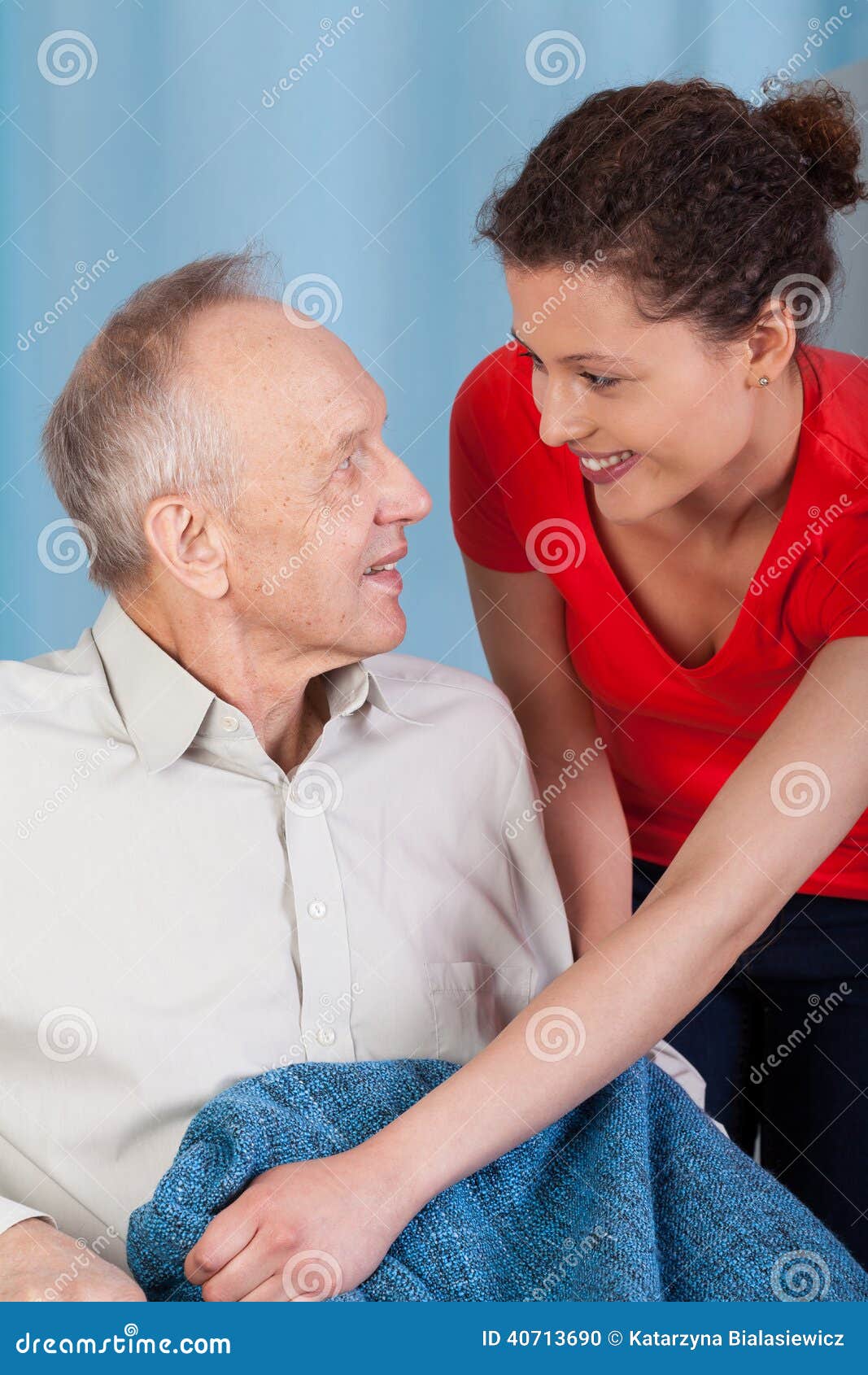 Woman Caring about Disabled Man Stock Photo - Image of assistance ...