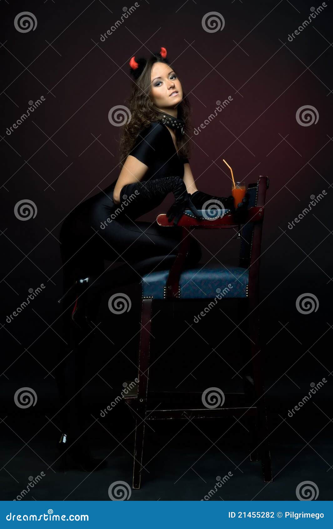 Woman in Carnival Costume. Devil Shape Stock Photo - Image of playful ...