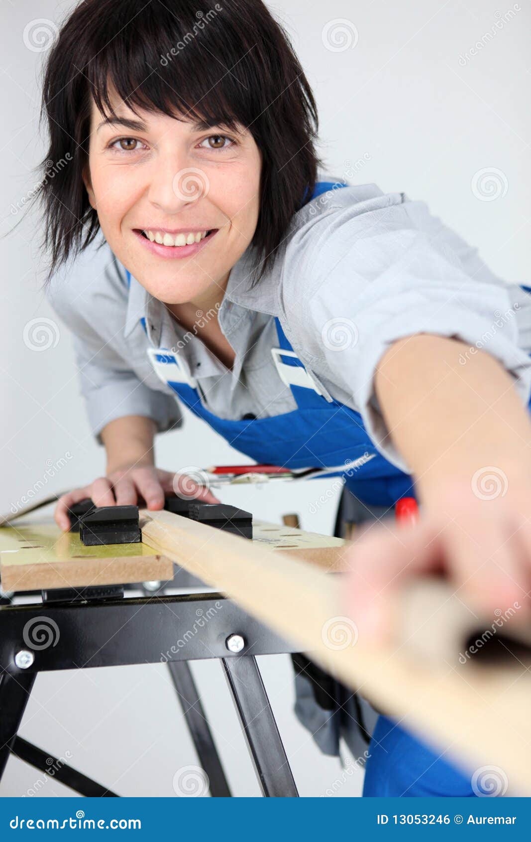 Woman carpenter stock photo. Image of standing, housing - 13053246