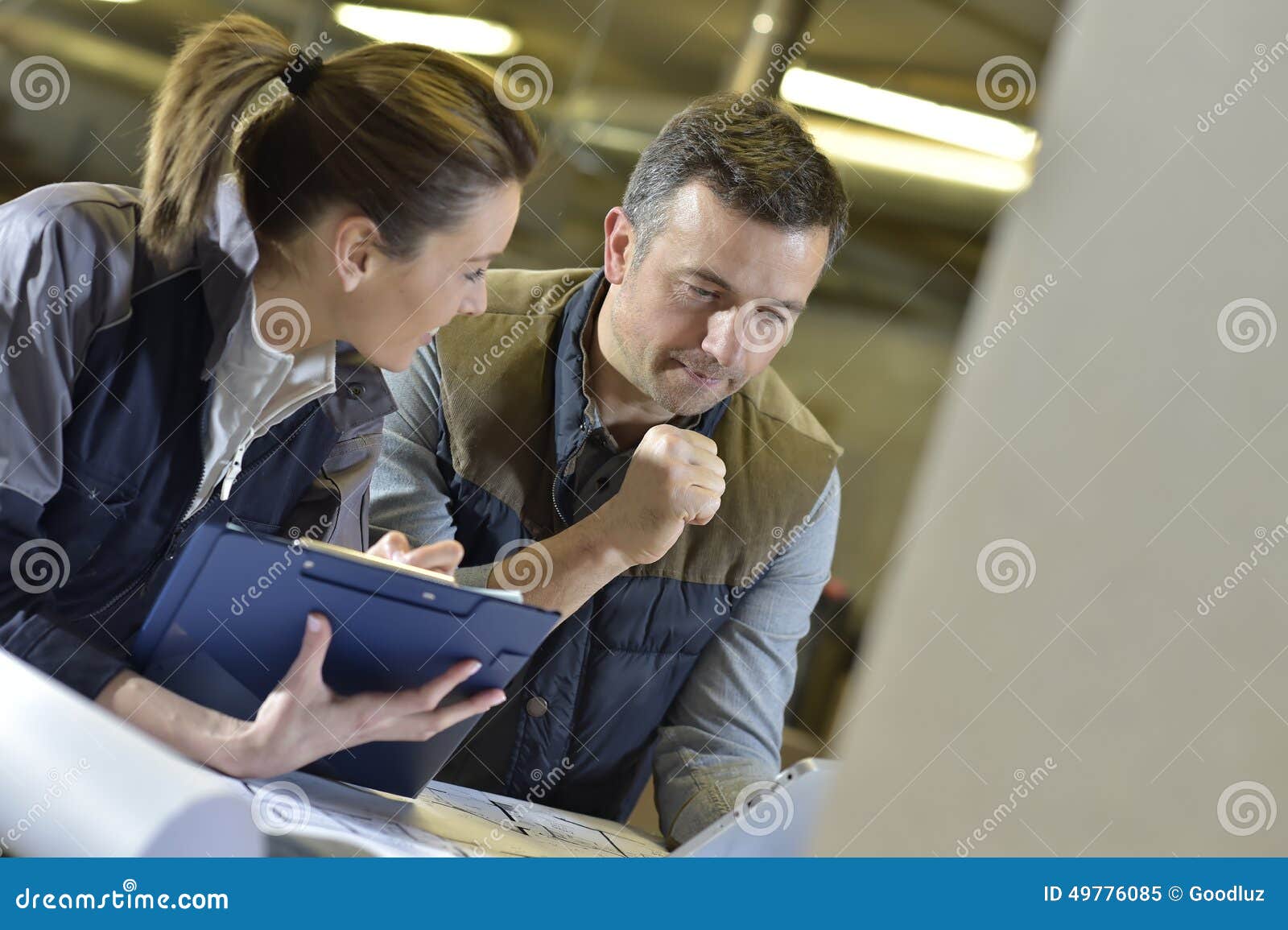 Woman and Carpentry Instructor in Workshop Stock Image - Image of ...