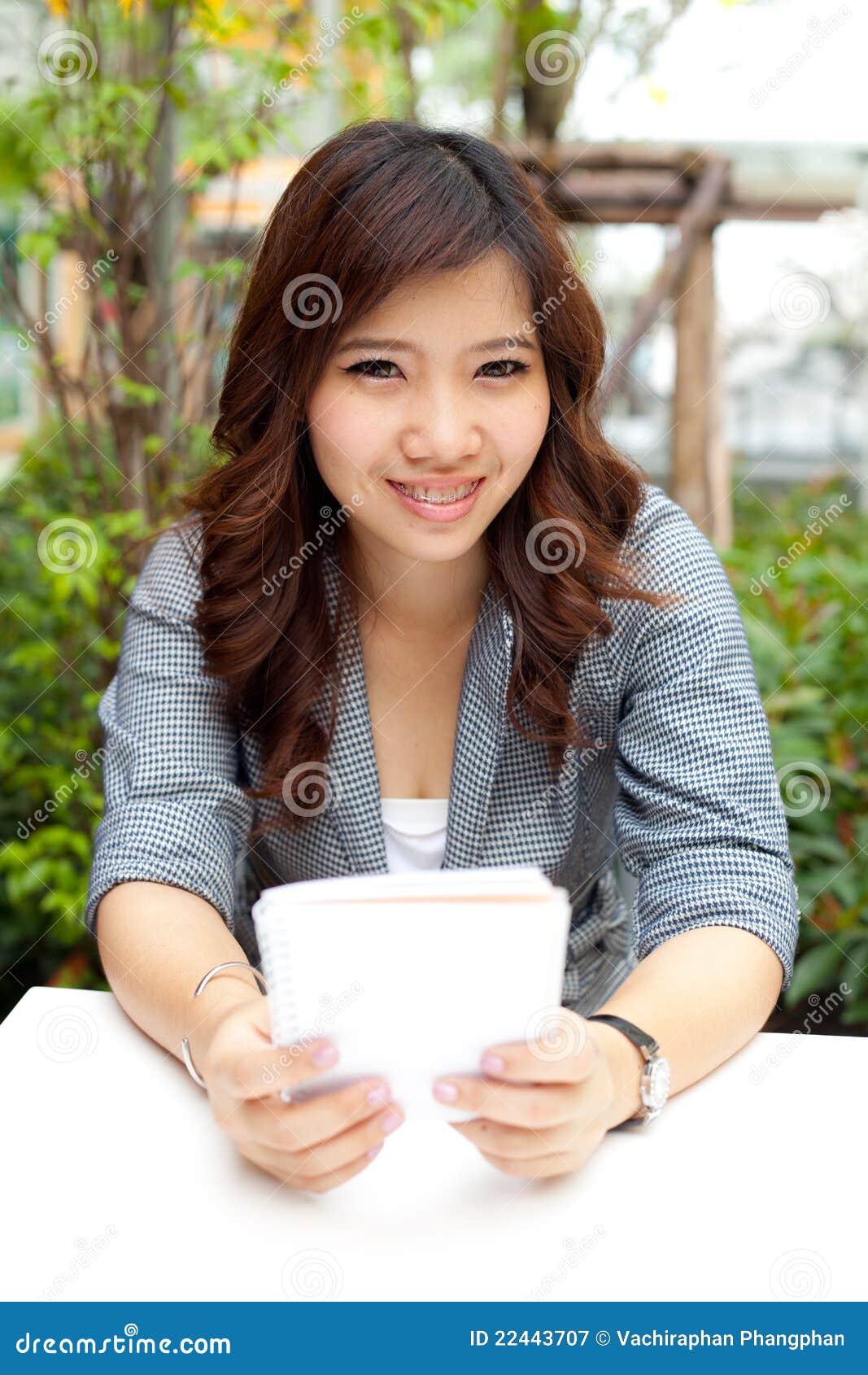 Woman carry note paper. stock image. Image of look, face - 22443707