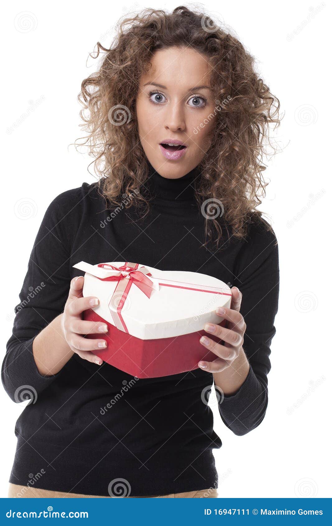 Woman Carrying a Chocolate Box Stock Image - Image of close, beautiful ...