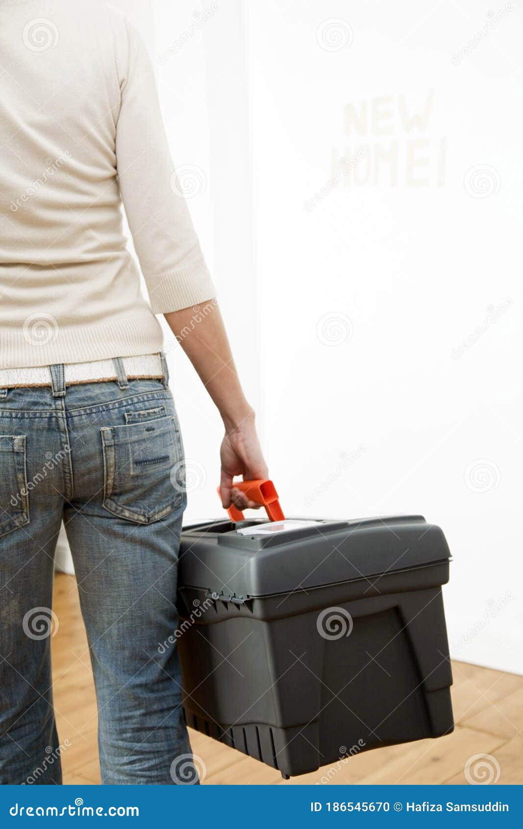 Woman Carrying a Toolbox. Conceptual Image Stock Photo - Image of ...
