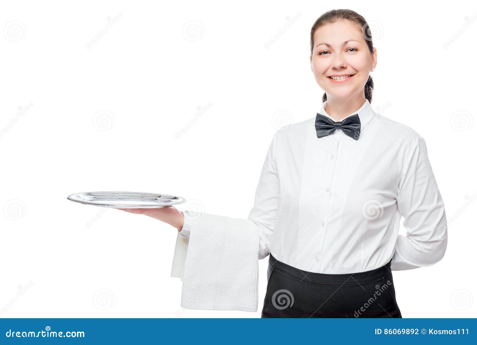 Woman Carrying a Tray in a Uniform Stock Photo - Image of pretty ...