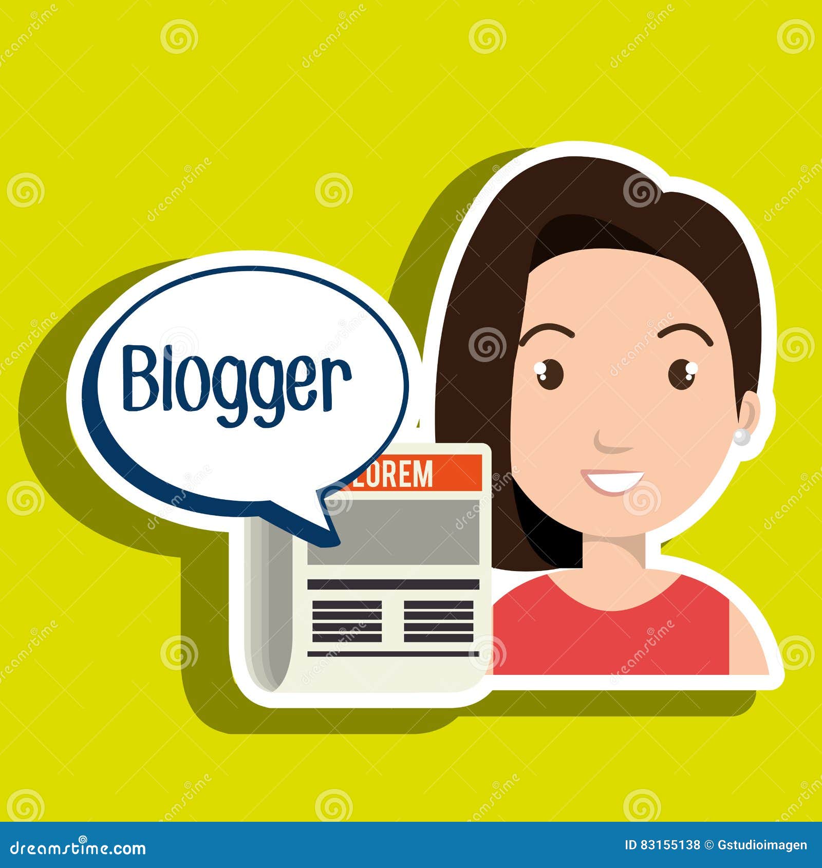 Woman cartoon blogger web stock illustration. Illustration of character ...