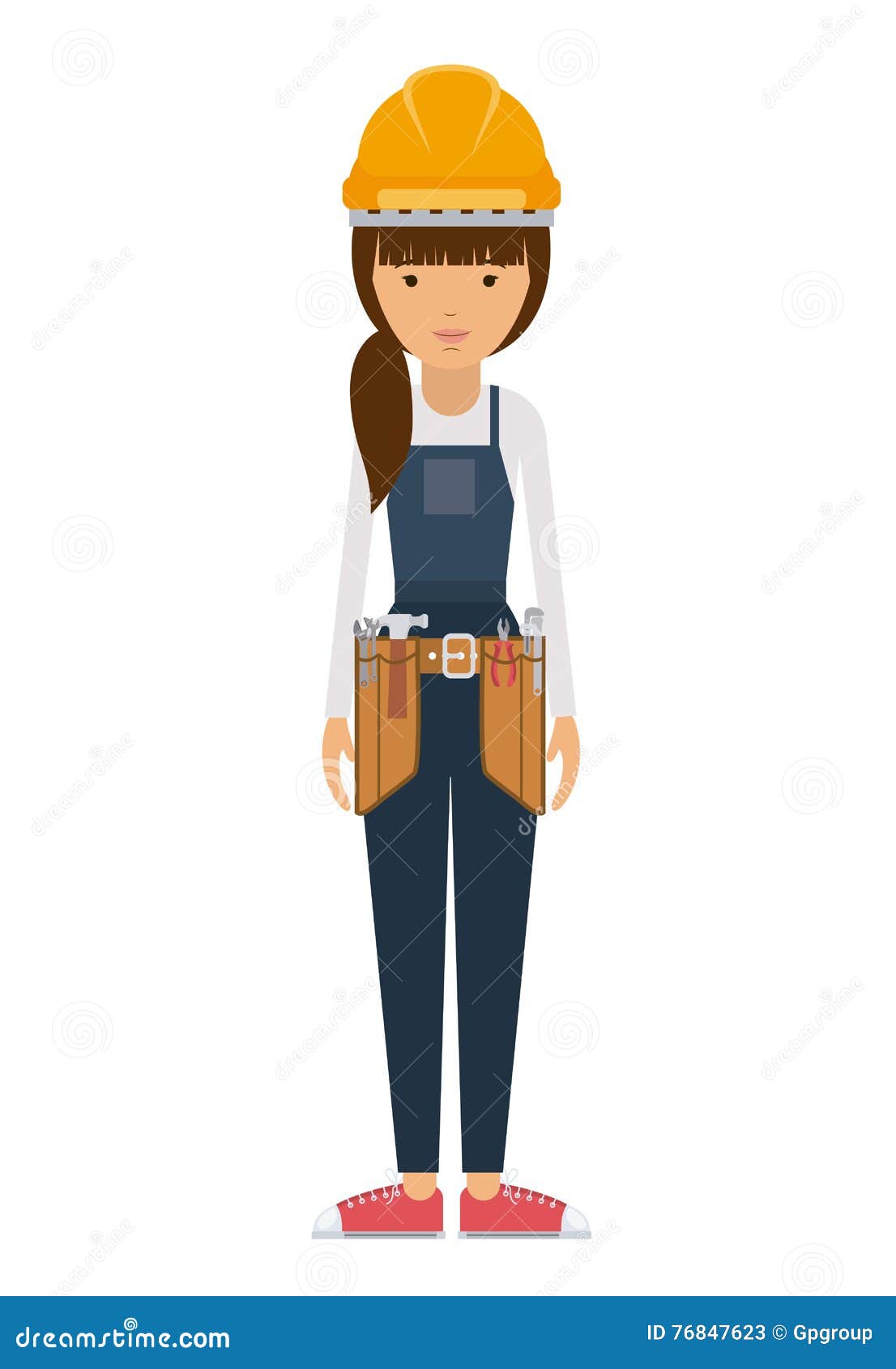 Woman Cartoon with Uniform Design Stock Vector - Illustration of ...
