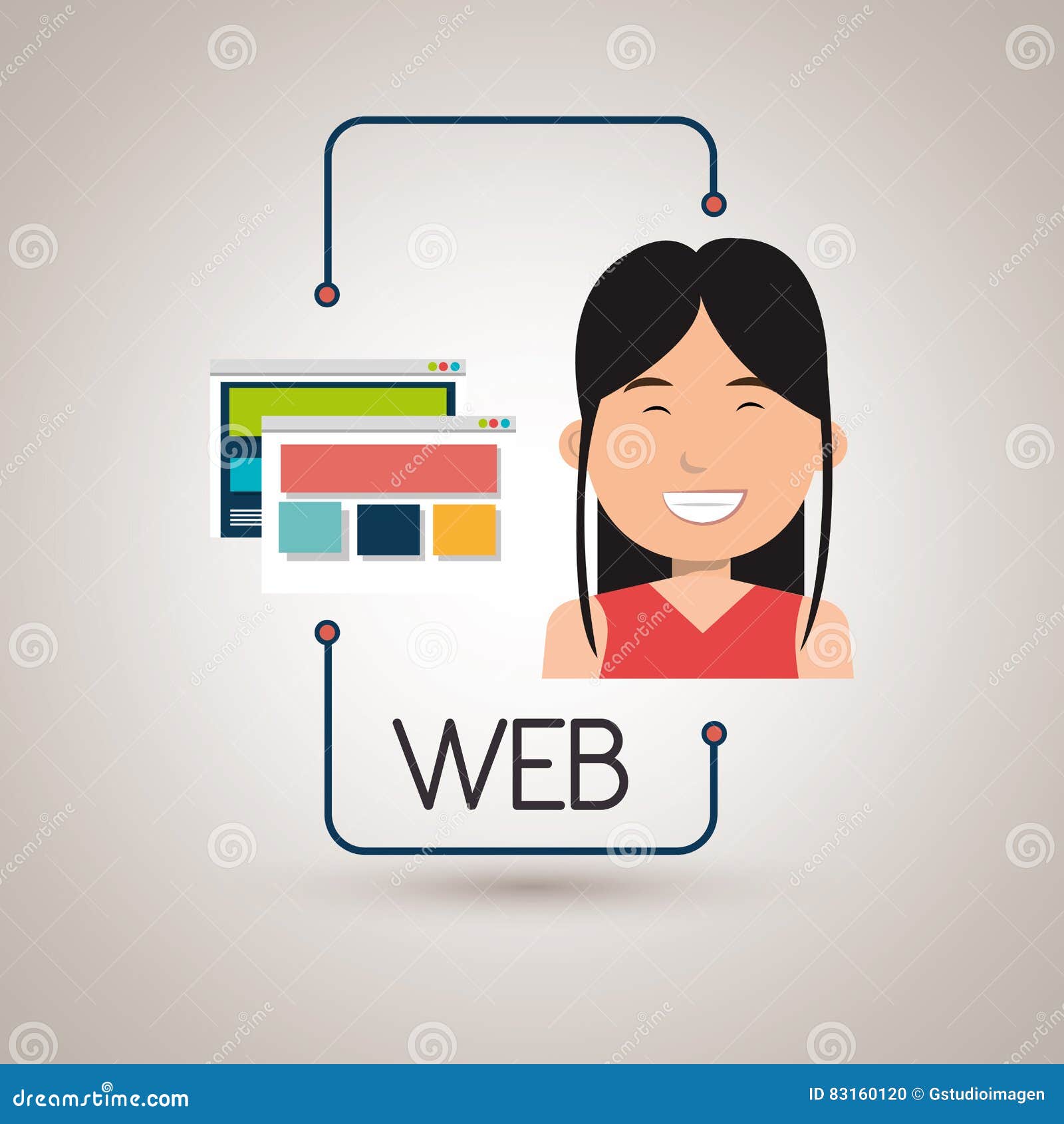 Woman cartoon web page stock illustration. Illustration of keyboard ...