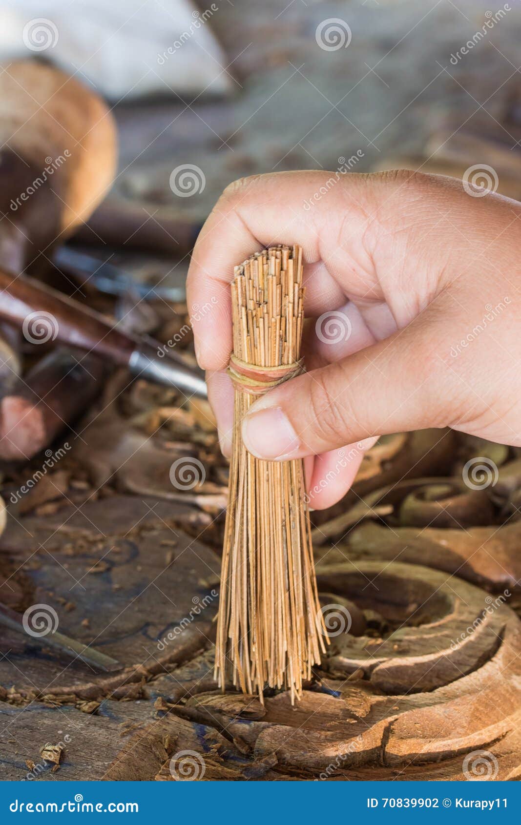 Woman carving in home stock photo. Image of creative - 70839902