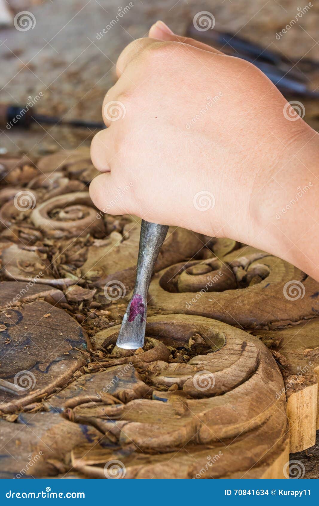 Woman carving in home stock photo. Image of material - 70841634