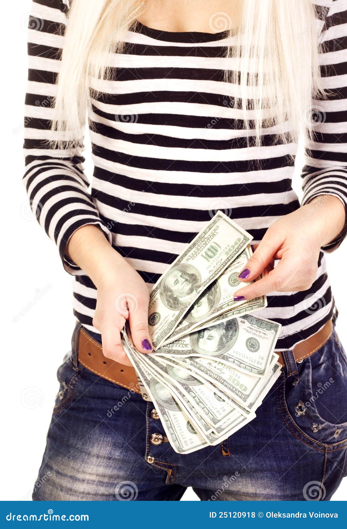 Woman with cash stock photo. Image of money, cash, young - 25120918