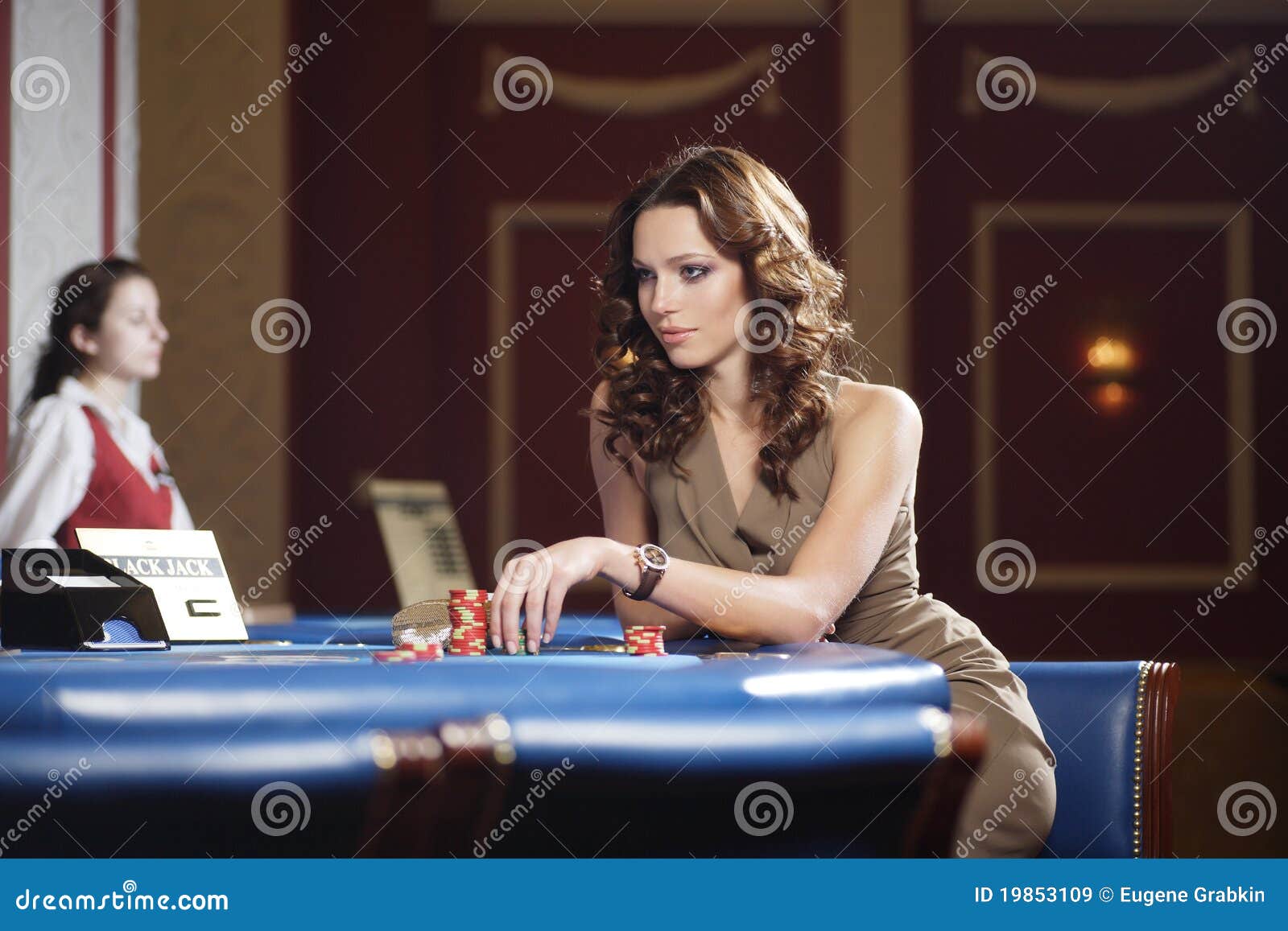 Woman in casino stock image. Image of looking, gathering - 19853109