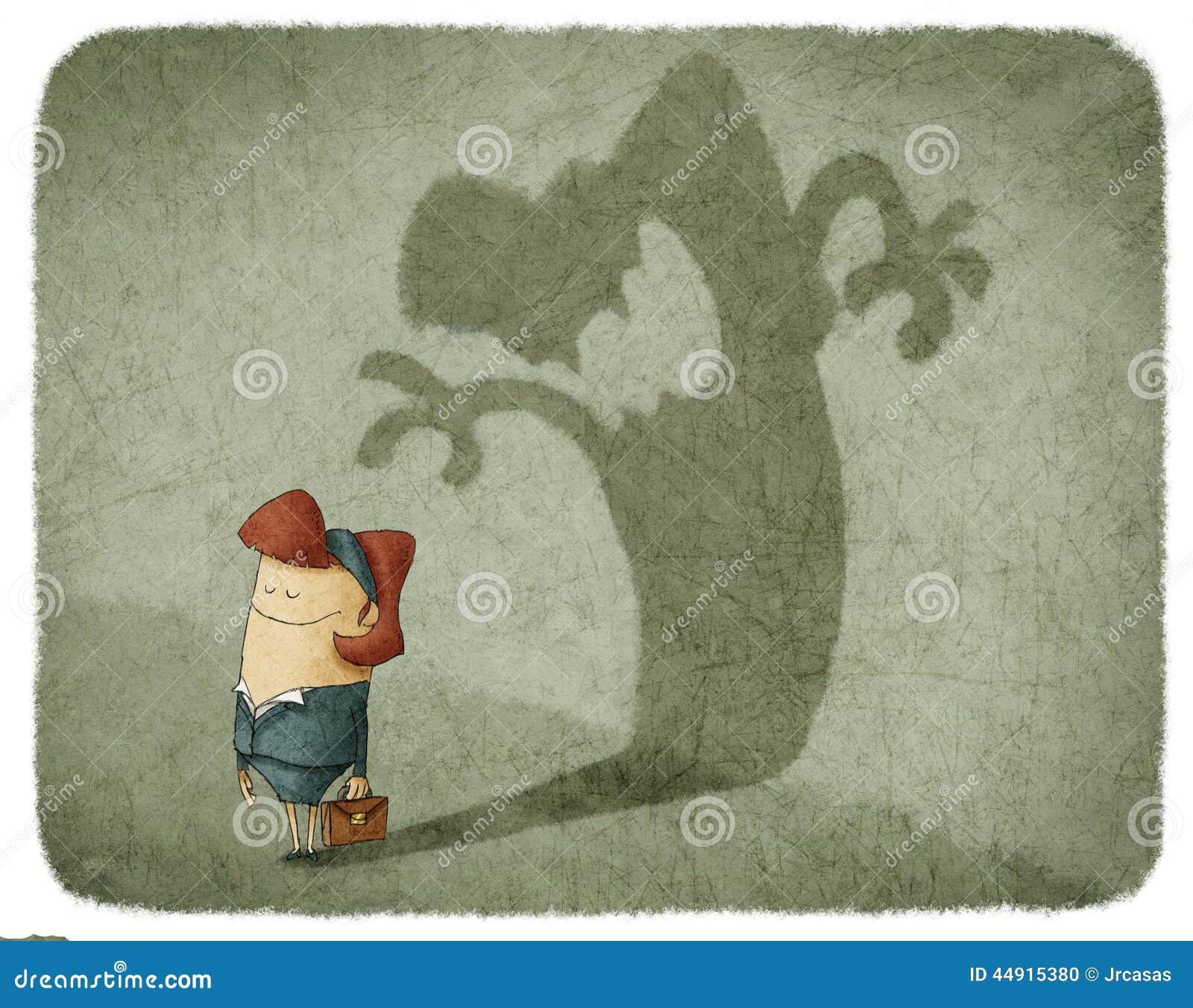 Woman Casting Shadow of an Angry Woman Stock Illustration ...