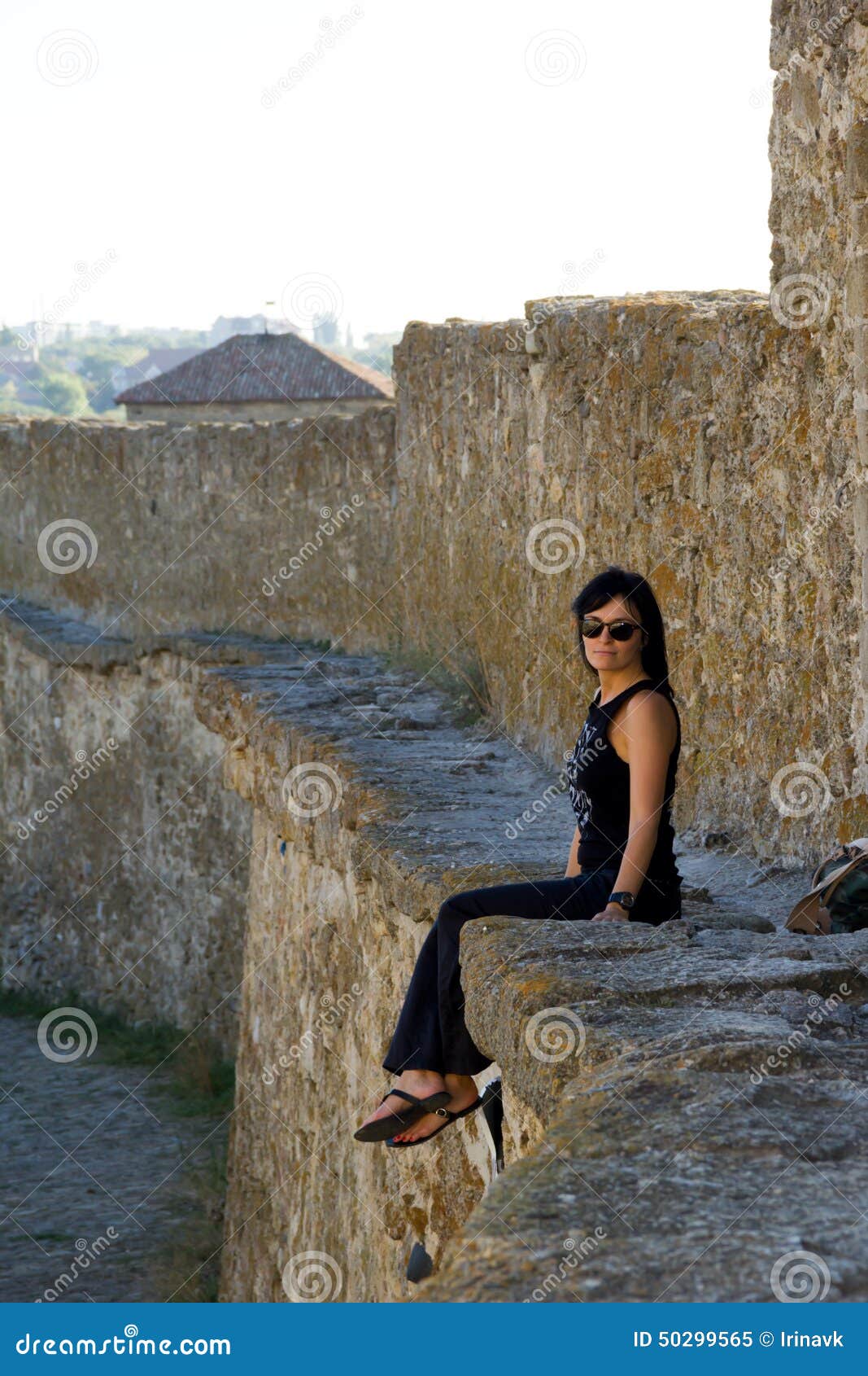 Woman in the castle stock image. Image of people, hair - 50299565