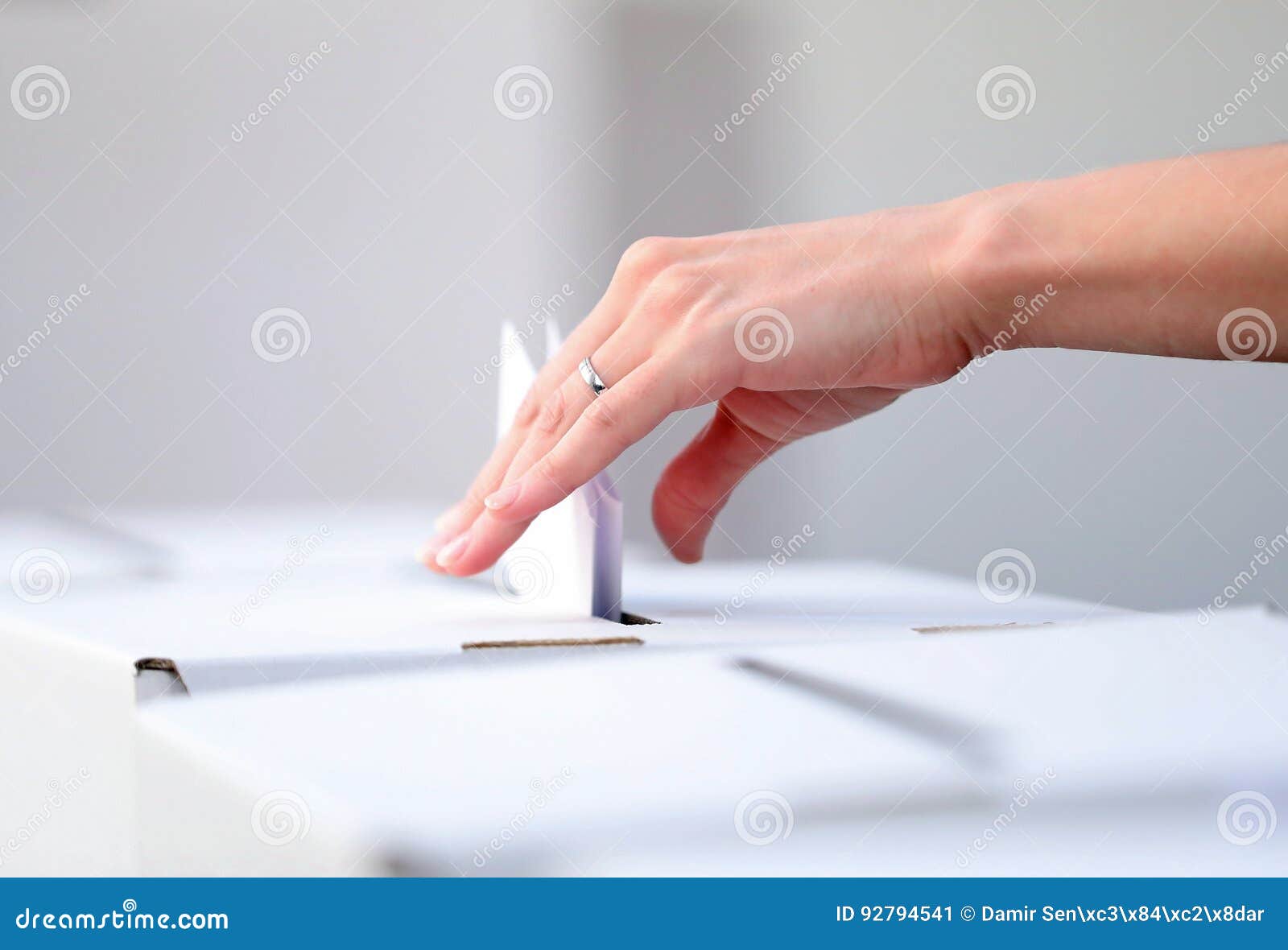Woman Casts Her Ballot At Elections Stock Image Image Of Hand Ring