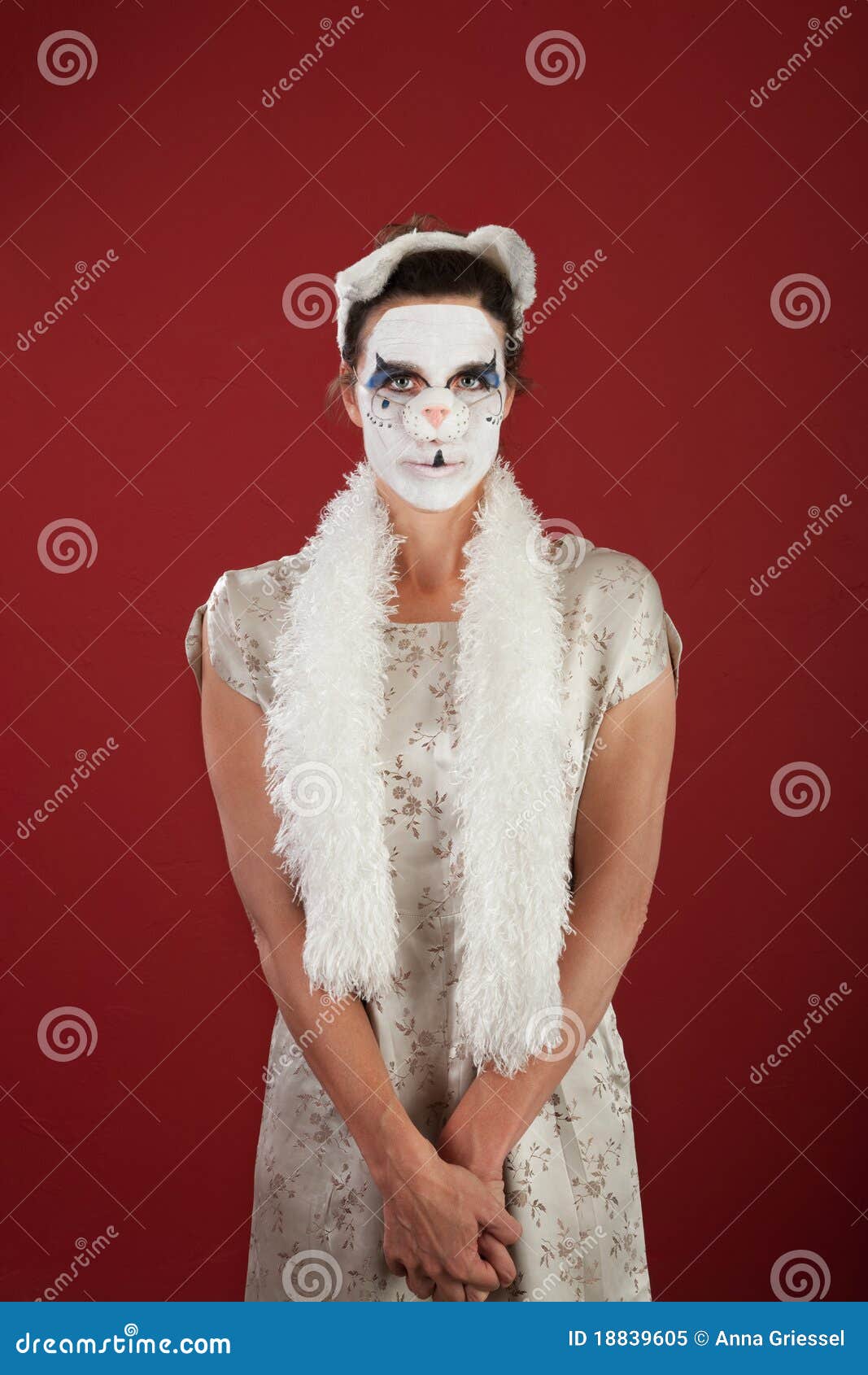 Woman in Cat Facepaint stock image. Image of detail, muertos - 18839605