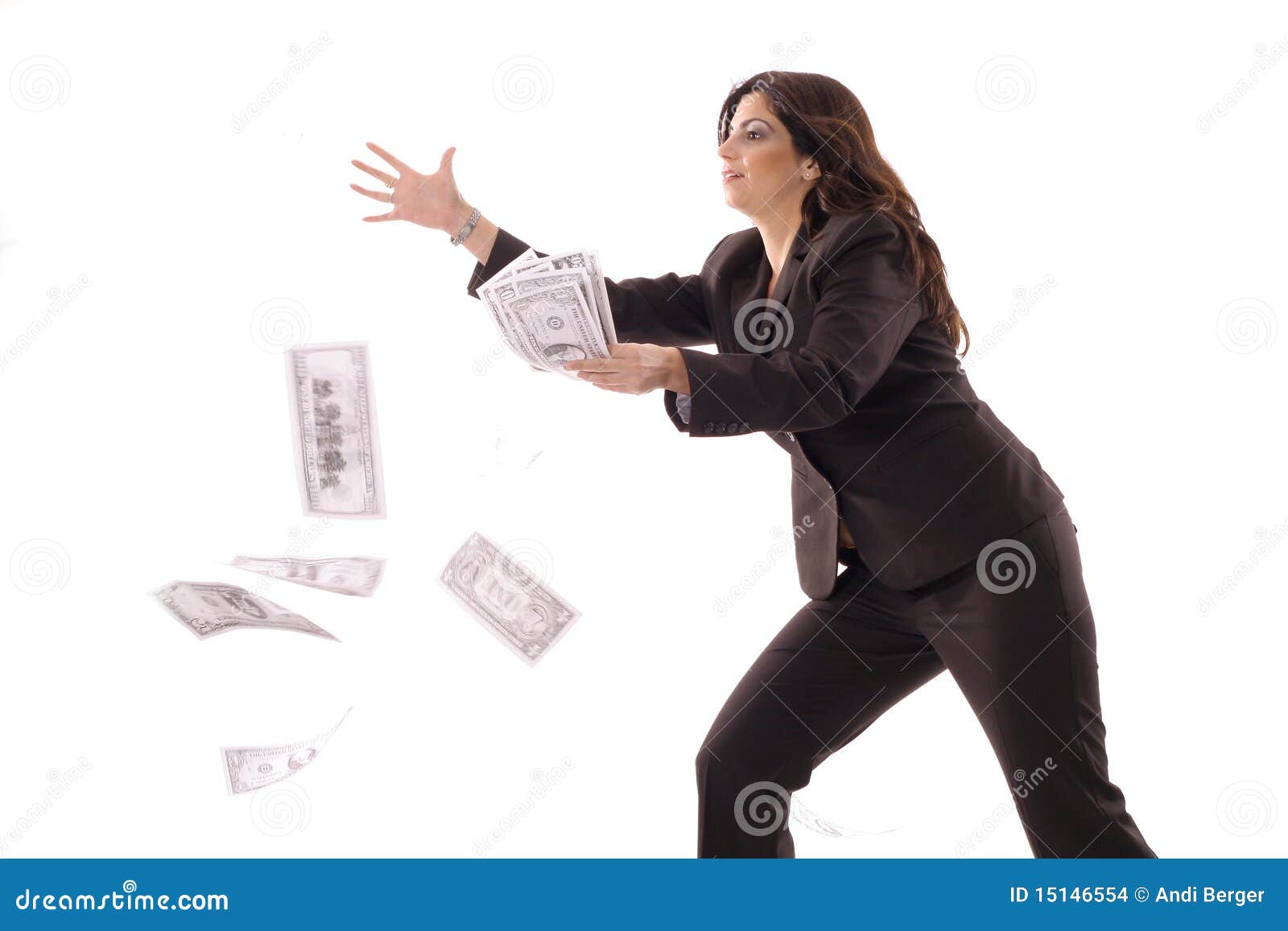 Woman Catching Money in the Air Stock Photo - Image of finance, ladies ...