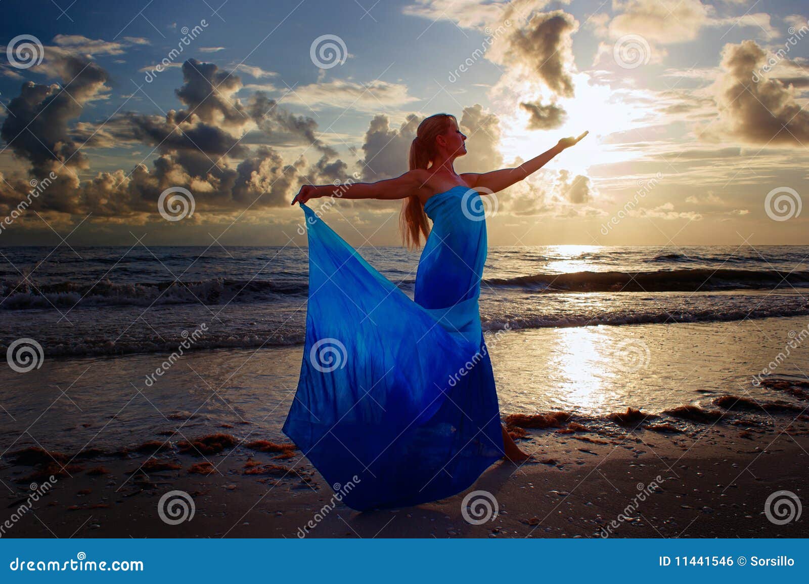 Woman catching the sun stock photo. Image of blue, reflection - 11441546