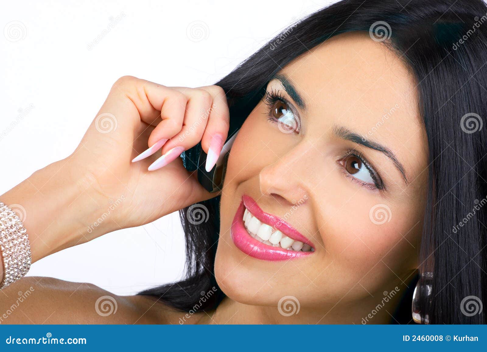 Woman with cell stock photo. Image of person, communicate - 2460008