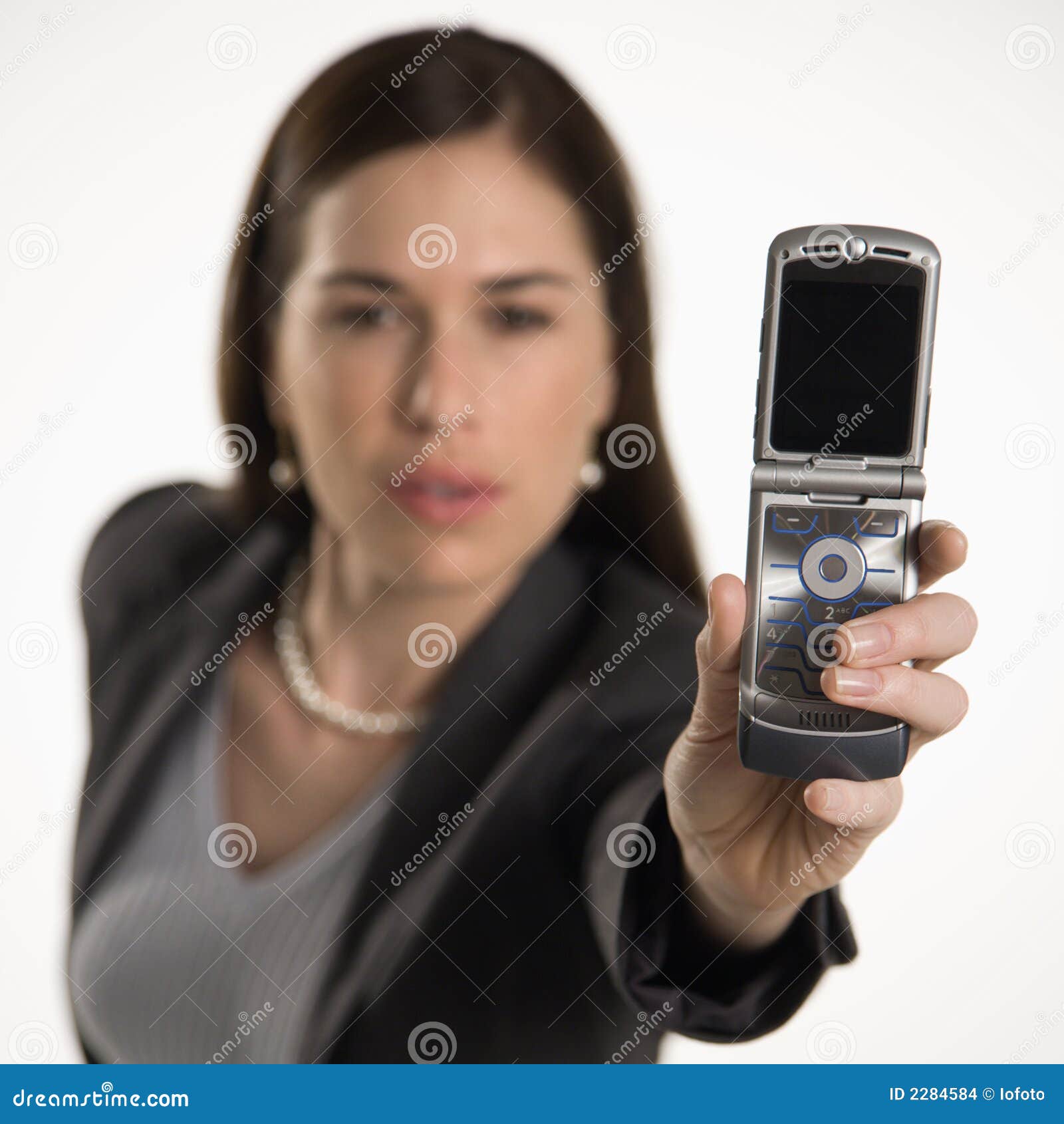 Woman and cell phone. stock photo. Image of colour, reaching - 2284584