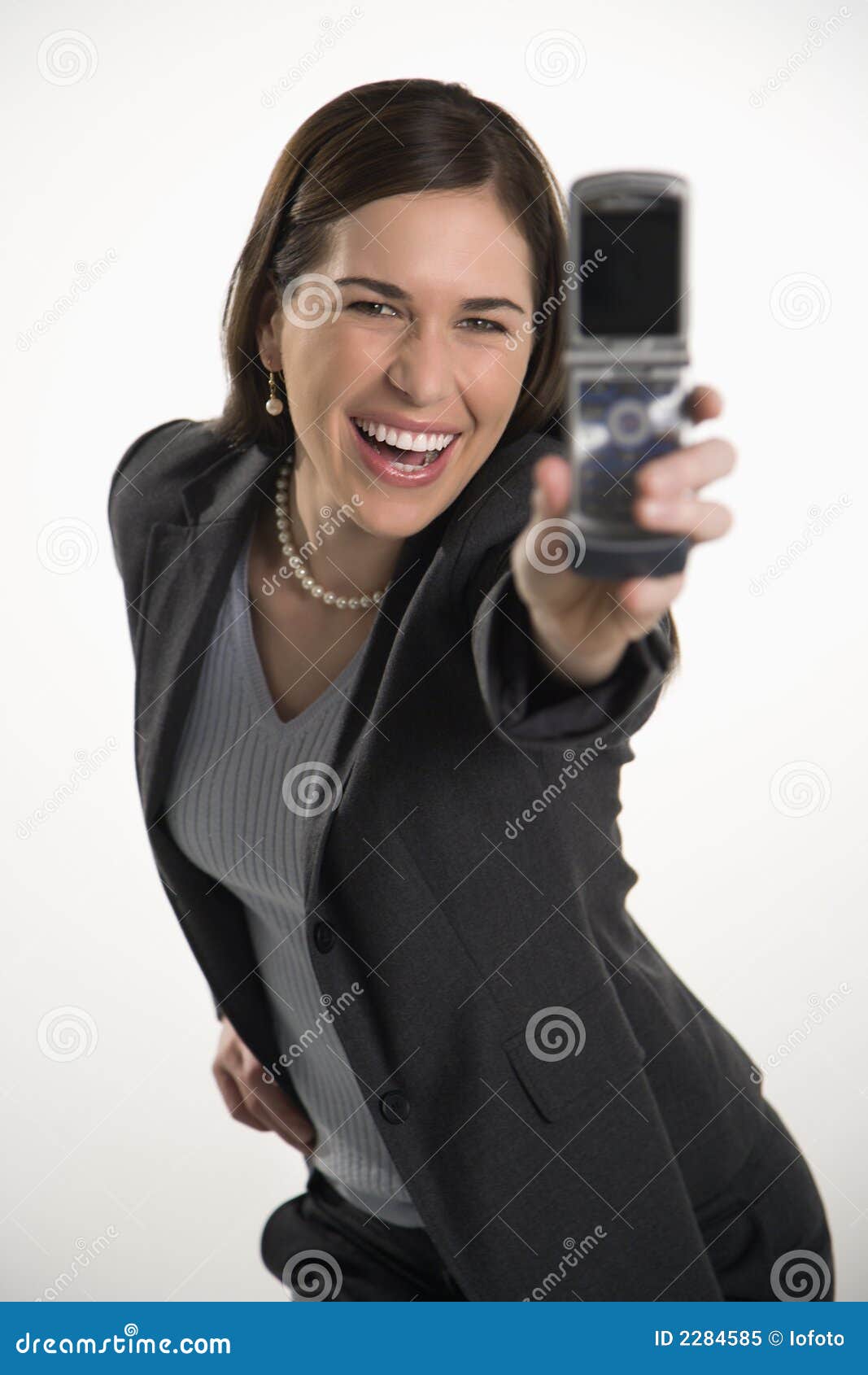 Woman and cell phone. stock image. Image of camera, years - 2284585