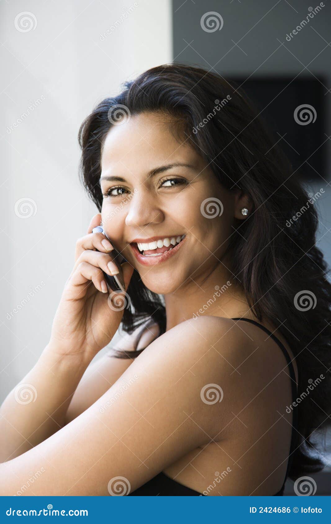 Woman on cell phone. stock photo. Image of adult, photograph - 2424686