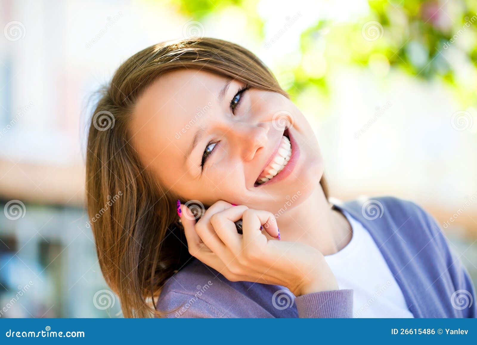 Woman with cell phone stock photo. Image of mobile, casual - 26615486