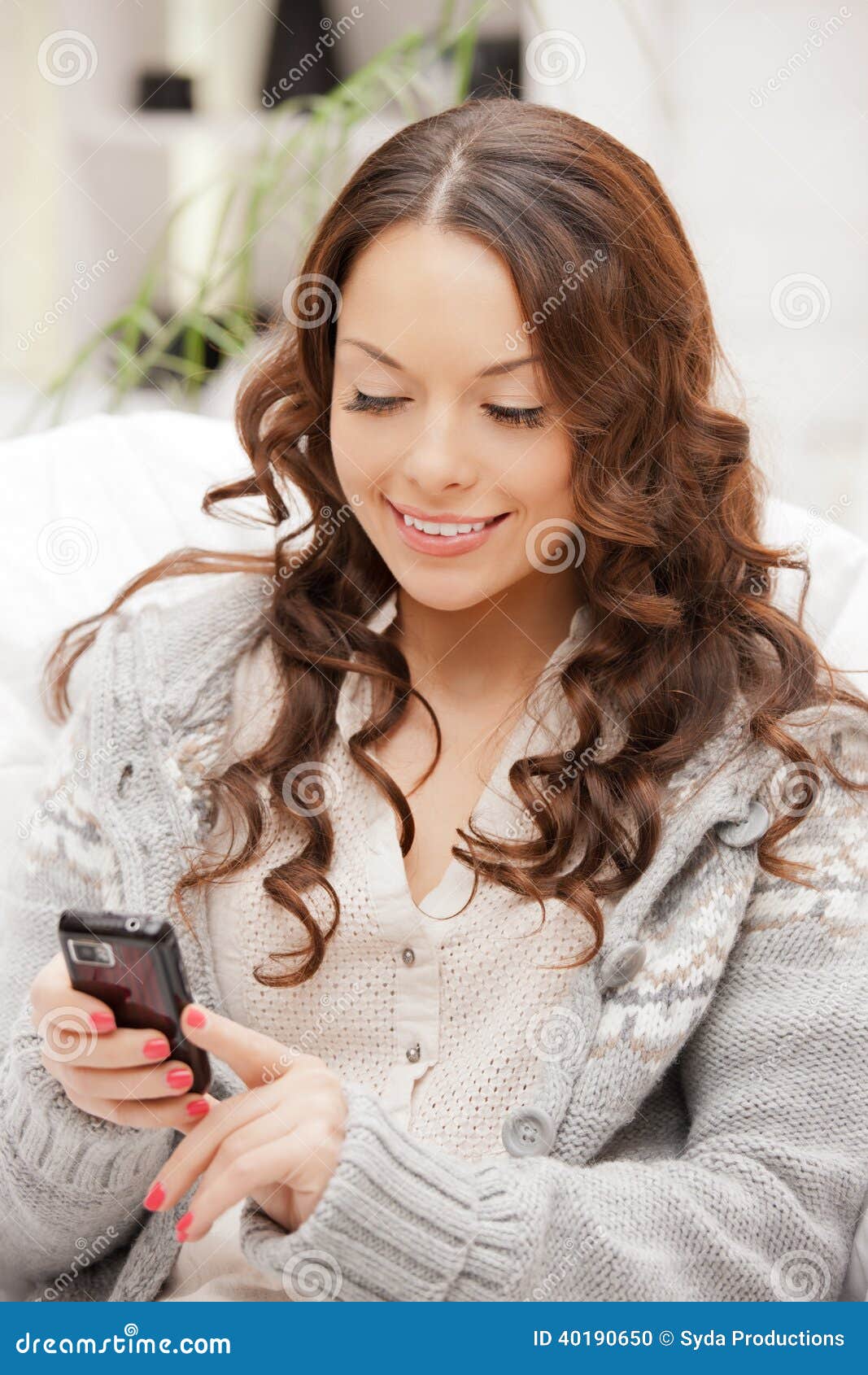 Woman with cell phone stock photo. Image of female, cell - 40190650