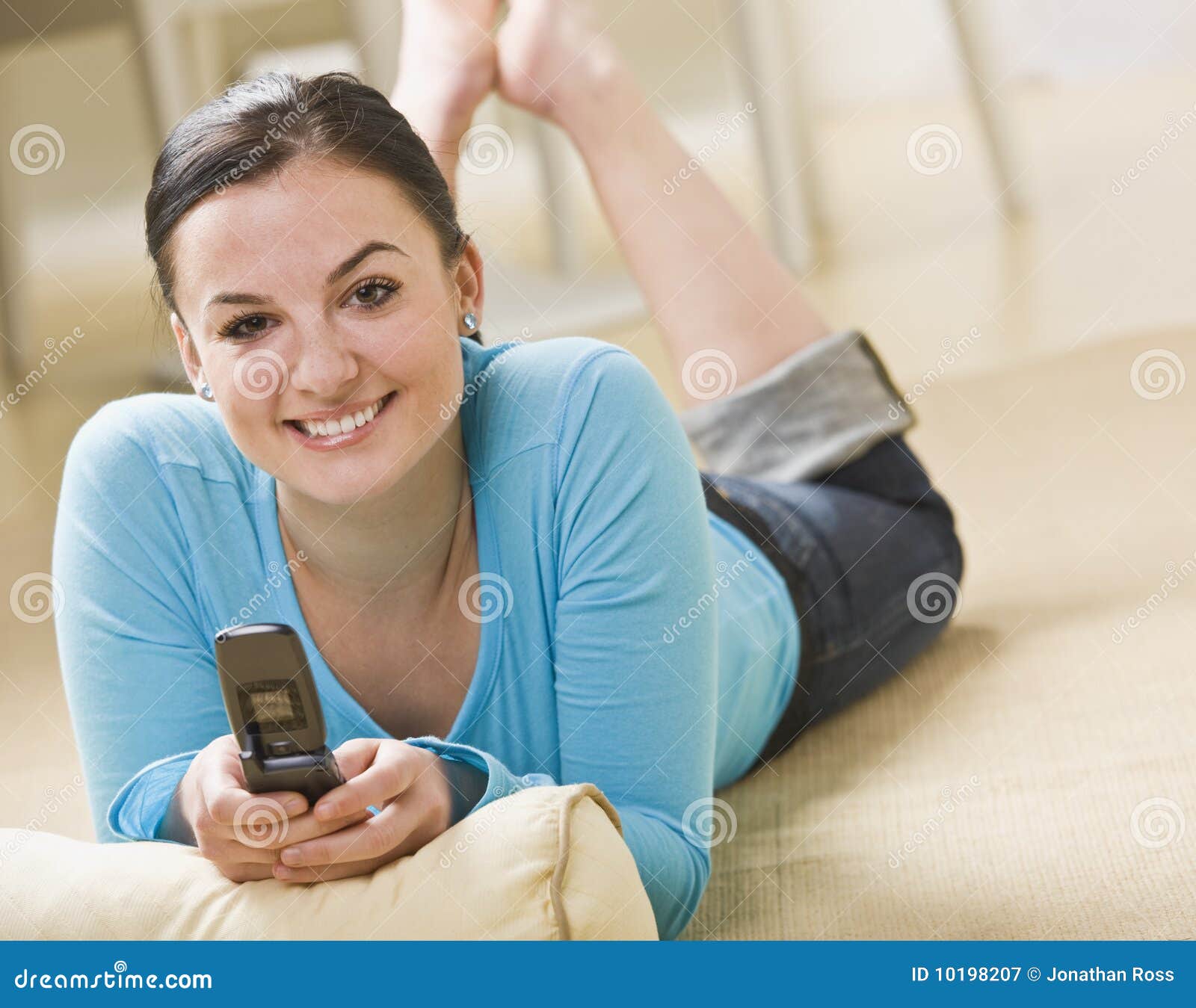 Woman with Cellphone stock image. Image of cellular, beautiful - 10198207