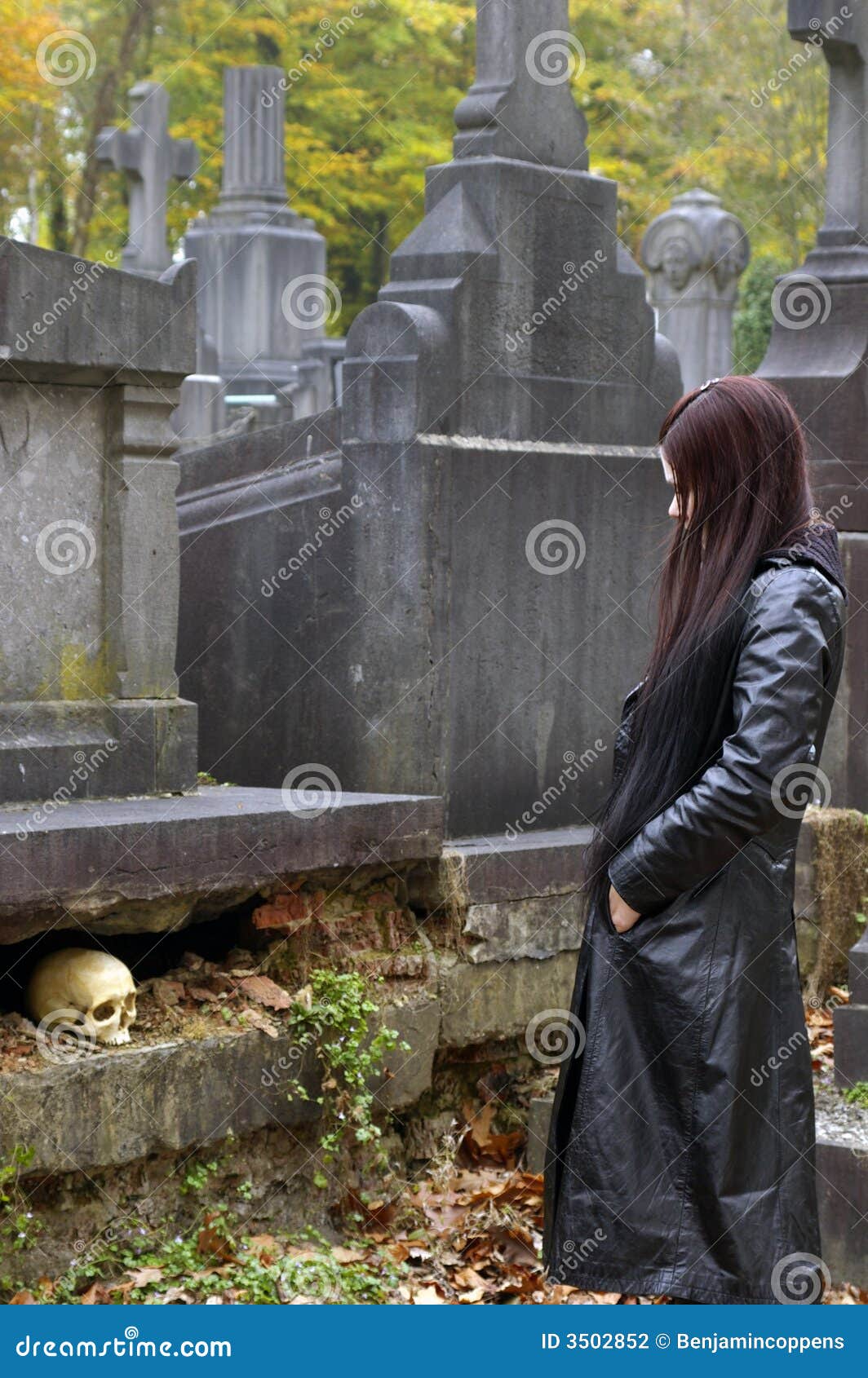 Sad Woman In The Cemetery . Stock Photography | CartoonDealer.com ...