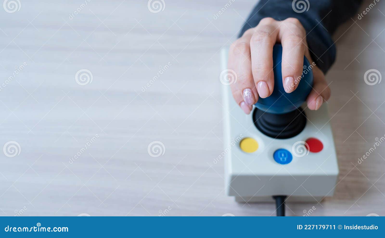 Woman with Cerebral Palsy Works on a Specialized Computer Mouse. Stock ...
