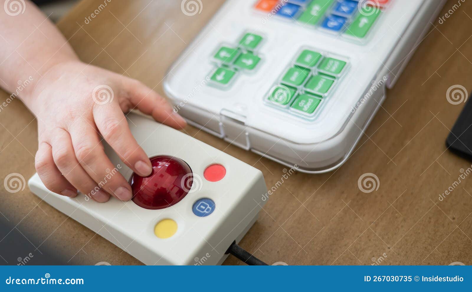 Woman With Cerebral Palsy Works On A Specialized Computer Mouse ...