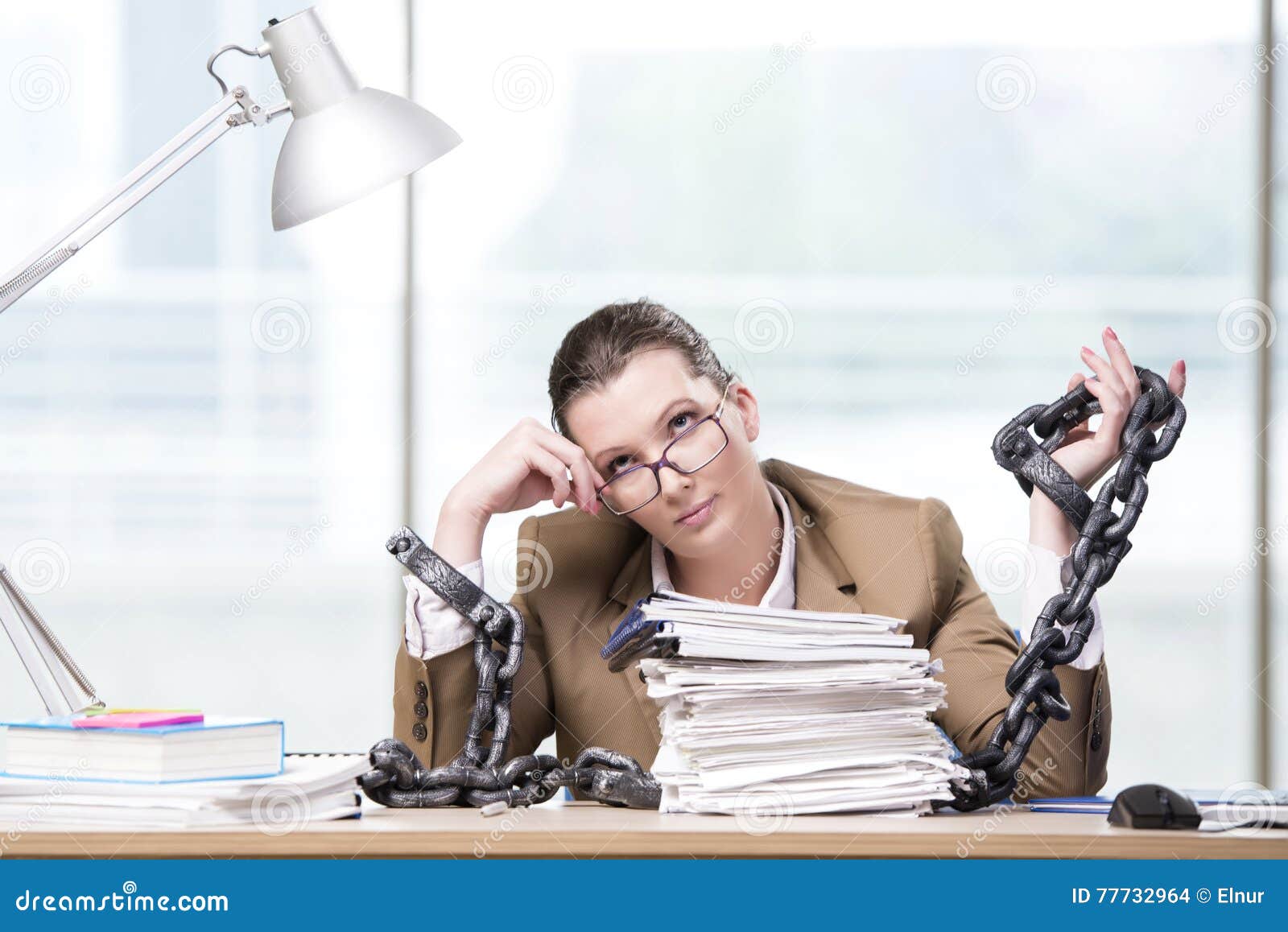 Woman Chained Desk Computer Photos - Free & Royalty-Free Stock Photos ...