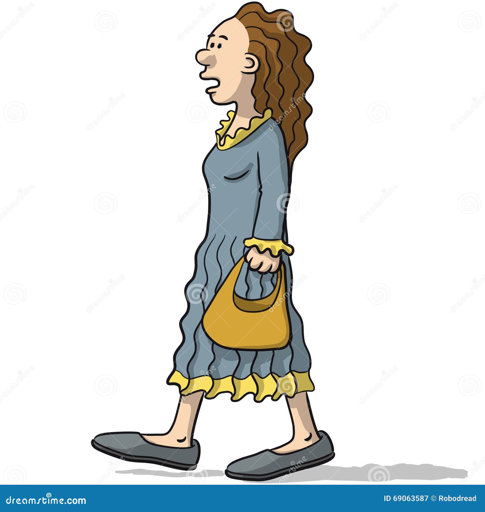 Woman Character Walks and Talks Stock Vector - Illustration of proceed ...