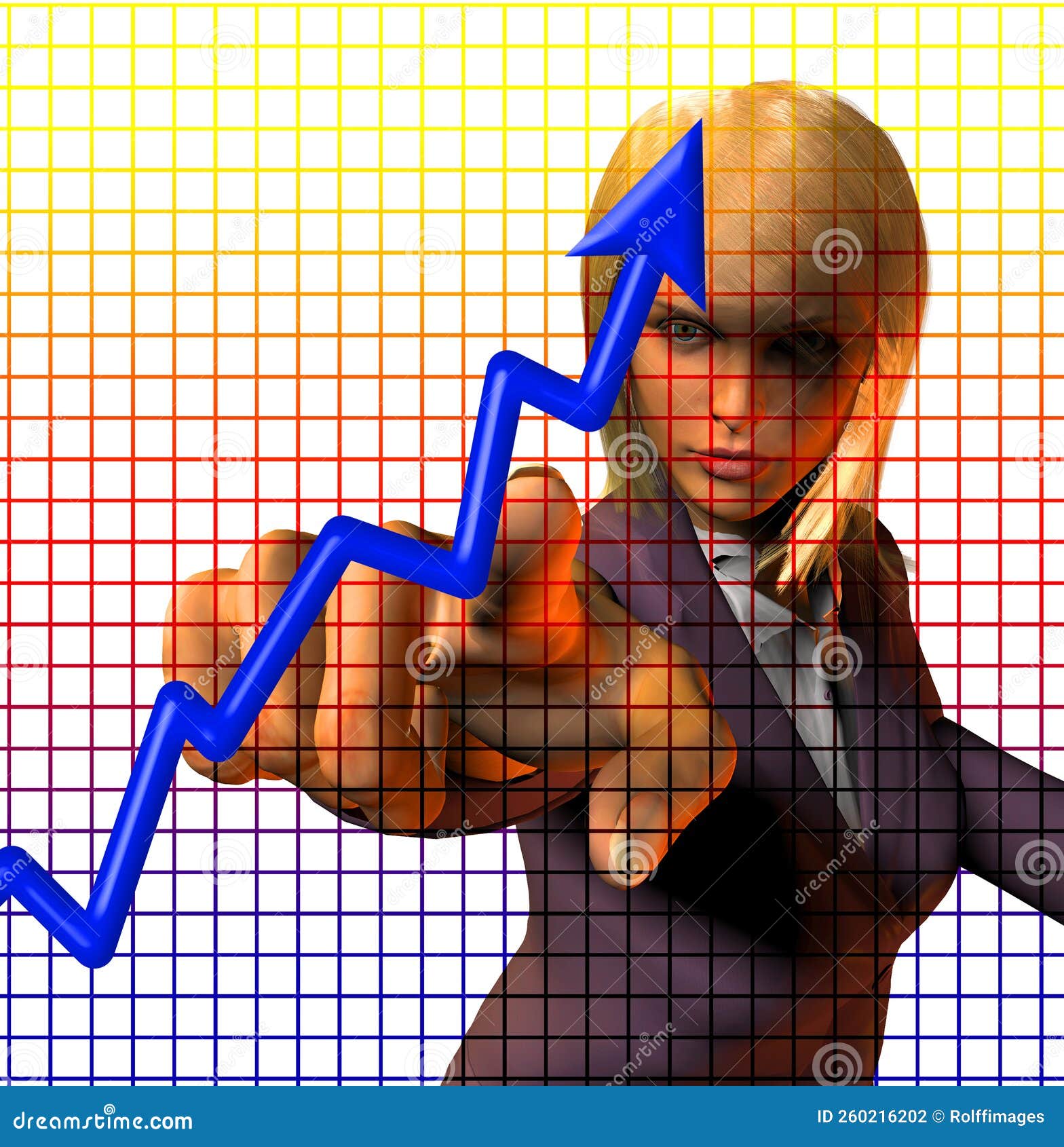 Woman chart up stock illustration. Illustration of forward - 260216202