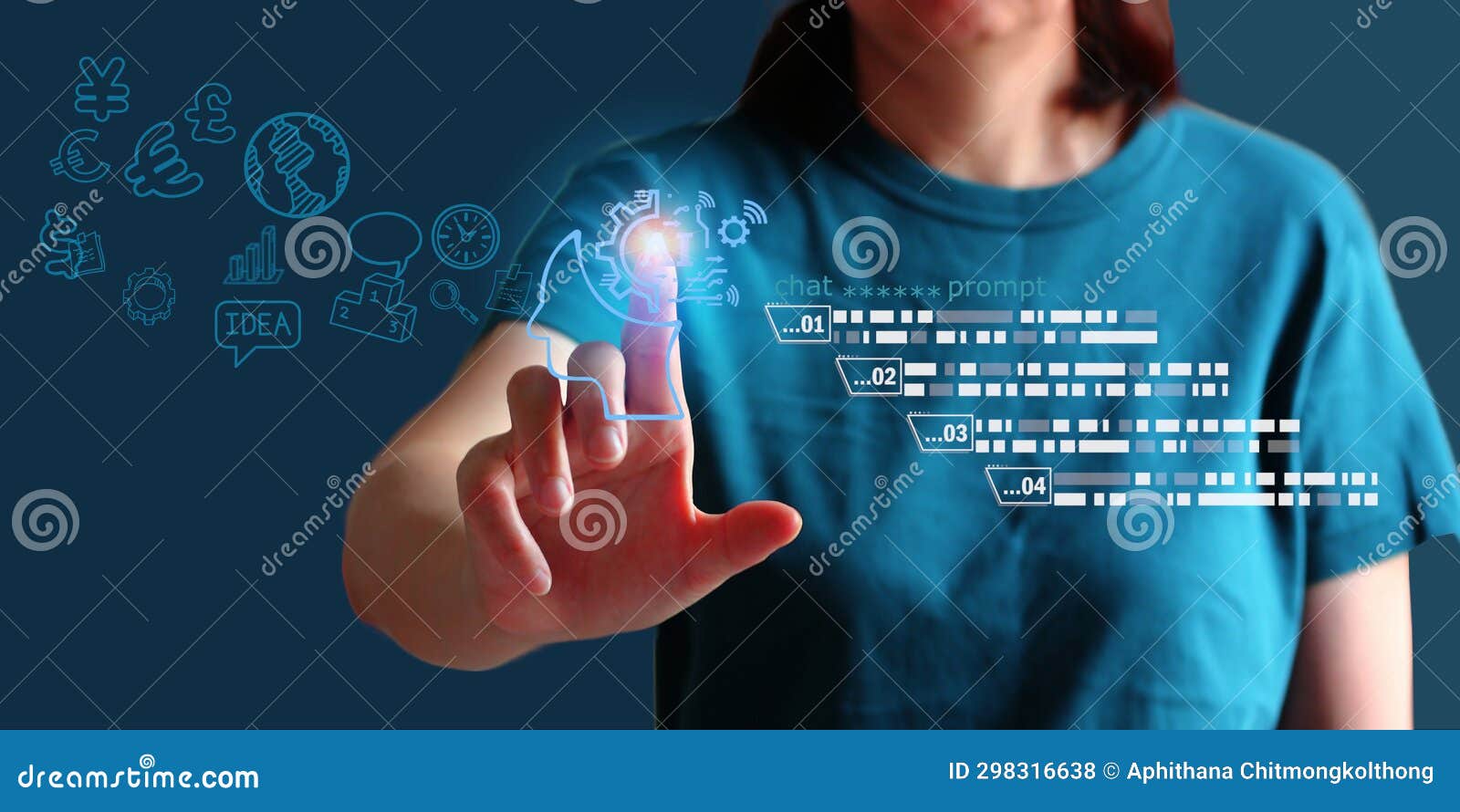 Woman Chat with AI Design Prompt Order Artificial Intelligence Using ...