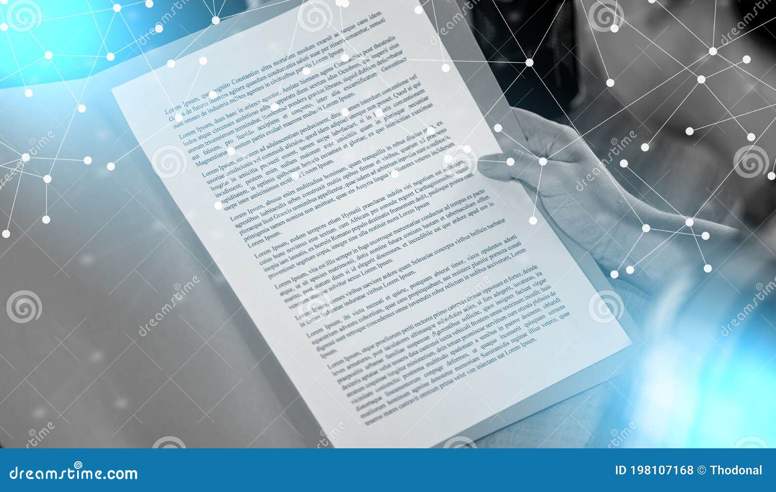 Woman Checking a Document; Light Effect Stock Photo - Image of ...