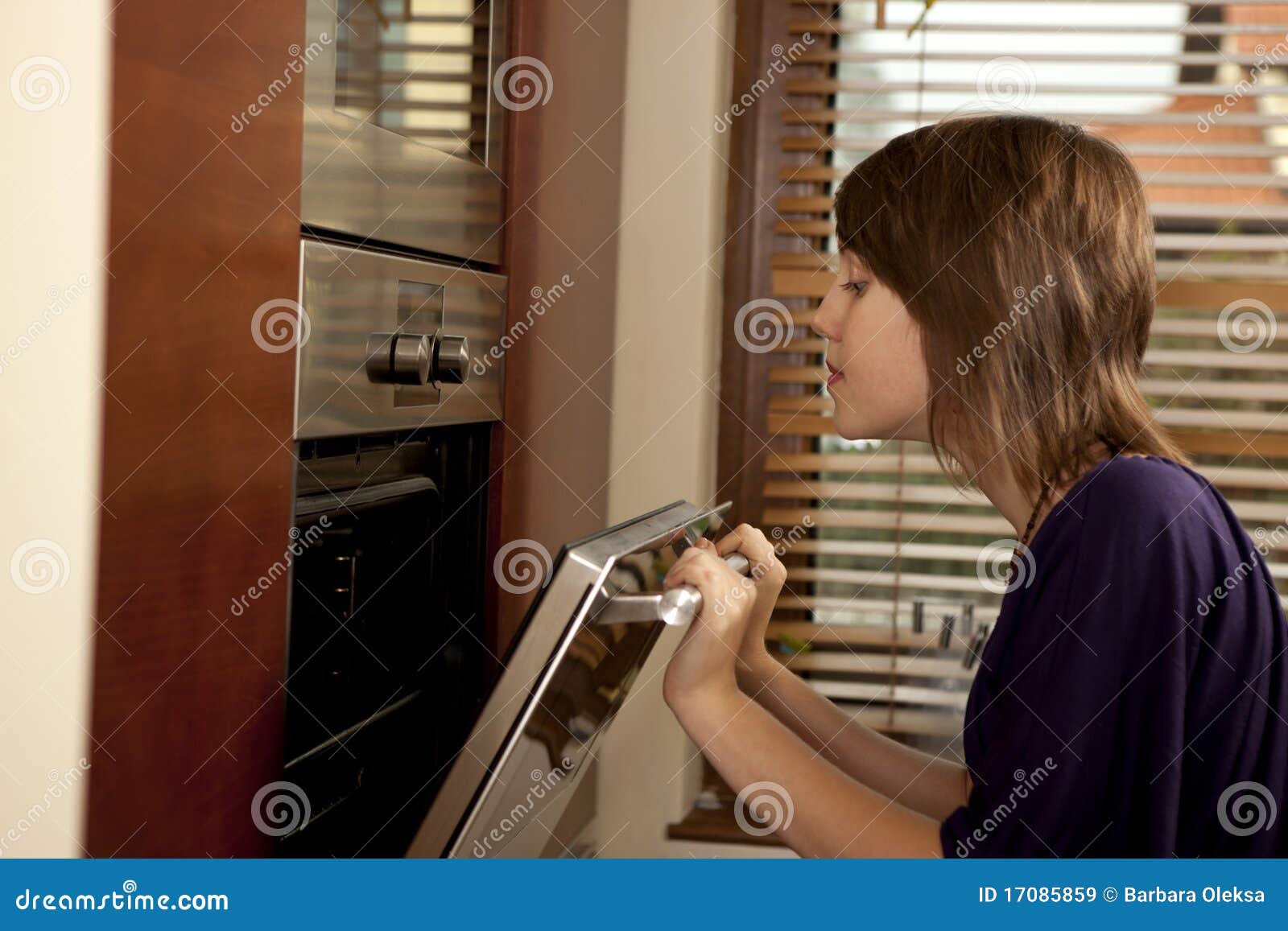 Woman checking food stock image. Image of domestic, life - 17085859