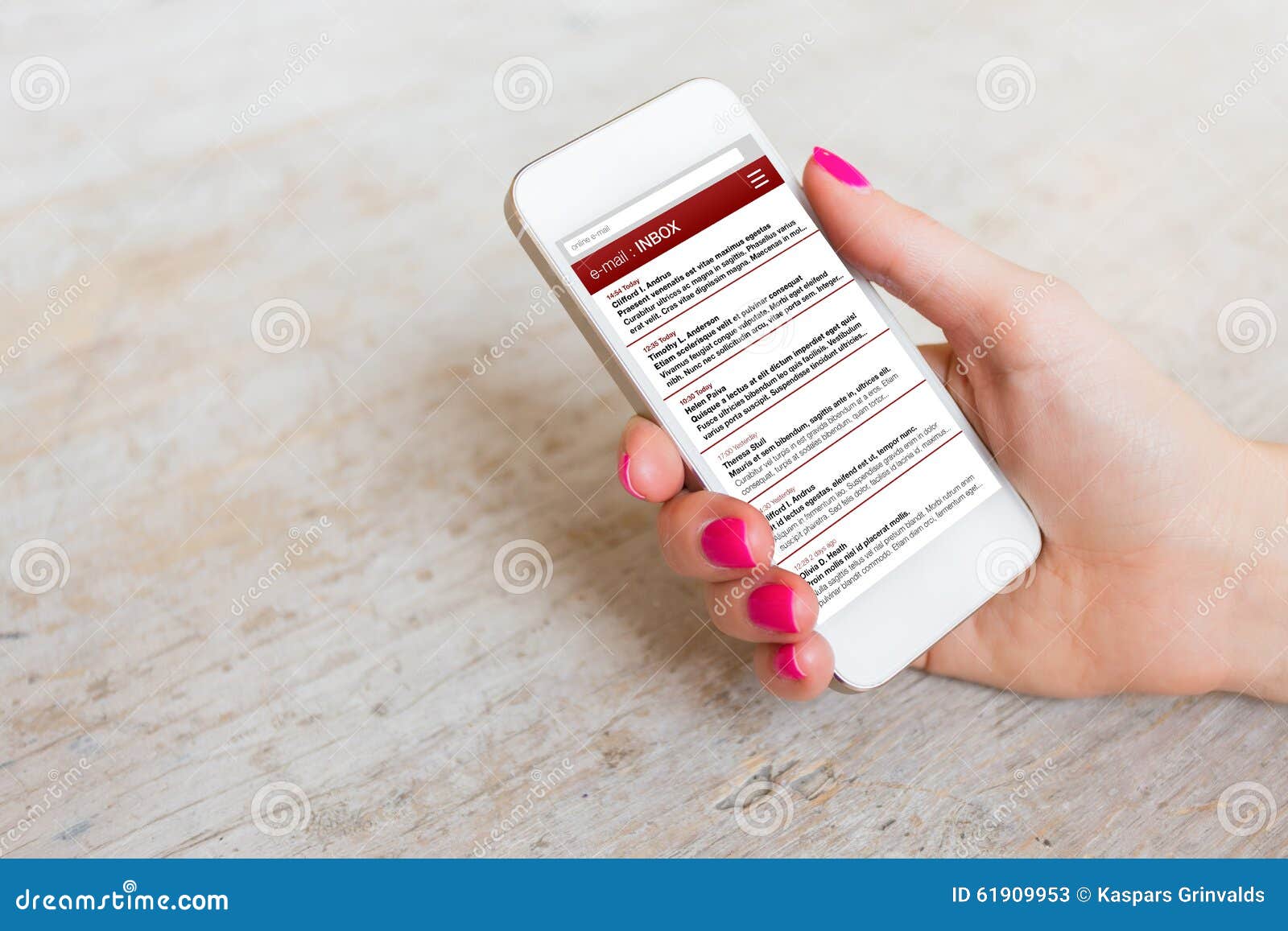 Woman Checking Her Email on Mobile Phone Stock Image - Image of media ...