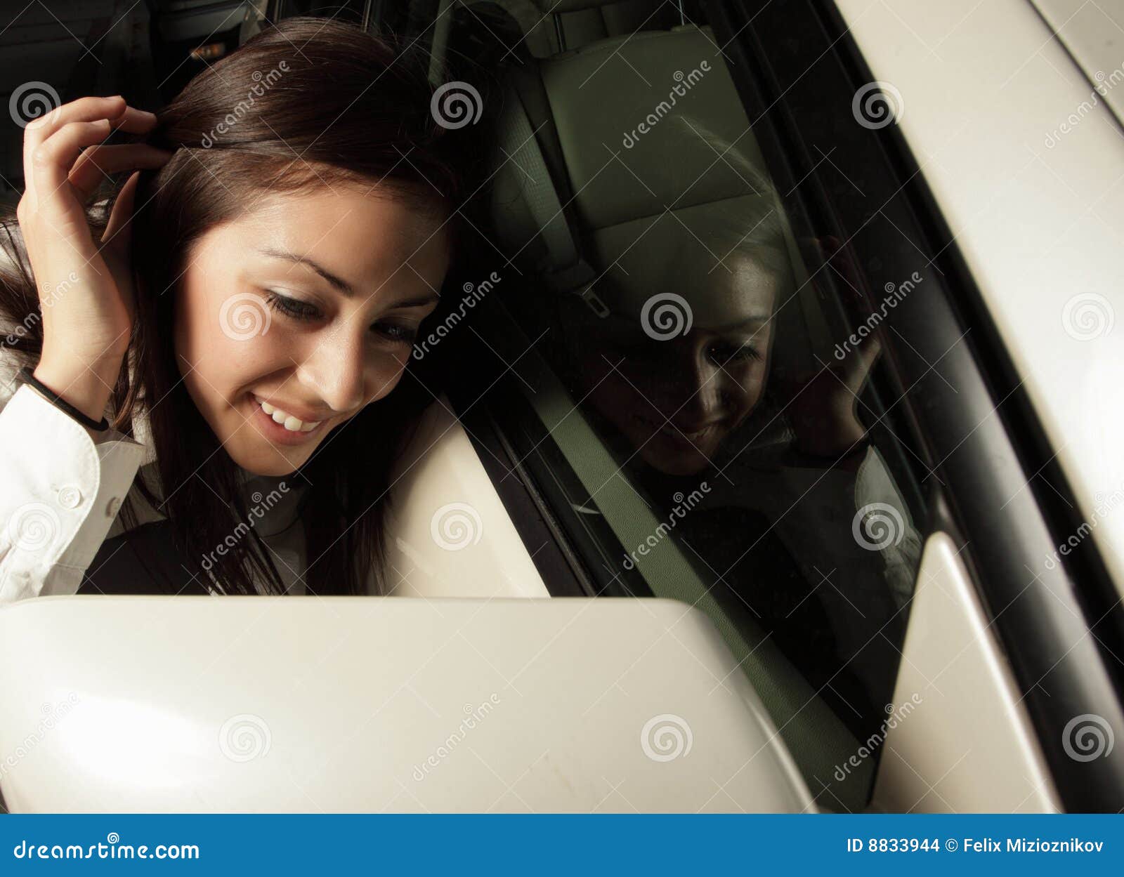 Woman checking her make up stock photo. Image of makeup - 8833944