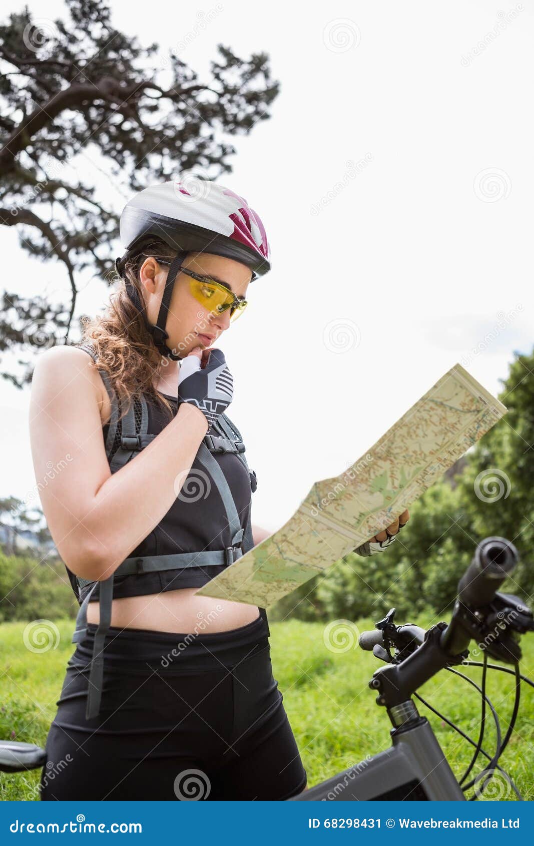 Woman checking the map stock image. Image of adventure - 68298431