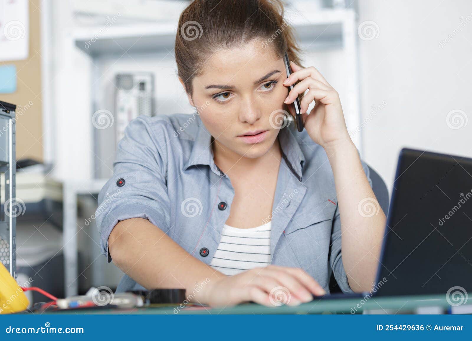Woman Checking Online How To Fix Pc Stock Photo - Image of maintenance ...